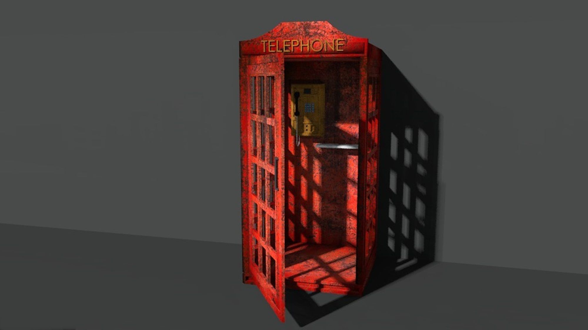 telephone box detailed printable lowpoly 3D model | CGTrader
