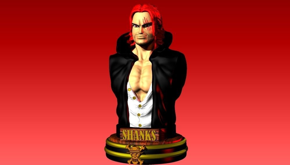 SHANKS BUST PIRATE ONE PIECE NETFLIX 3D model 3D printable | CGTrader
