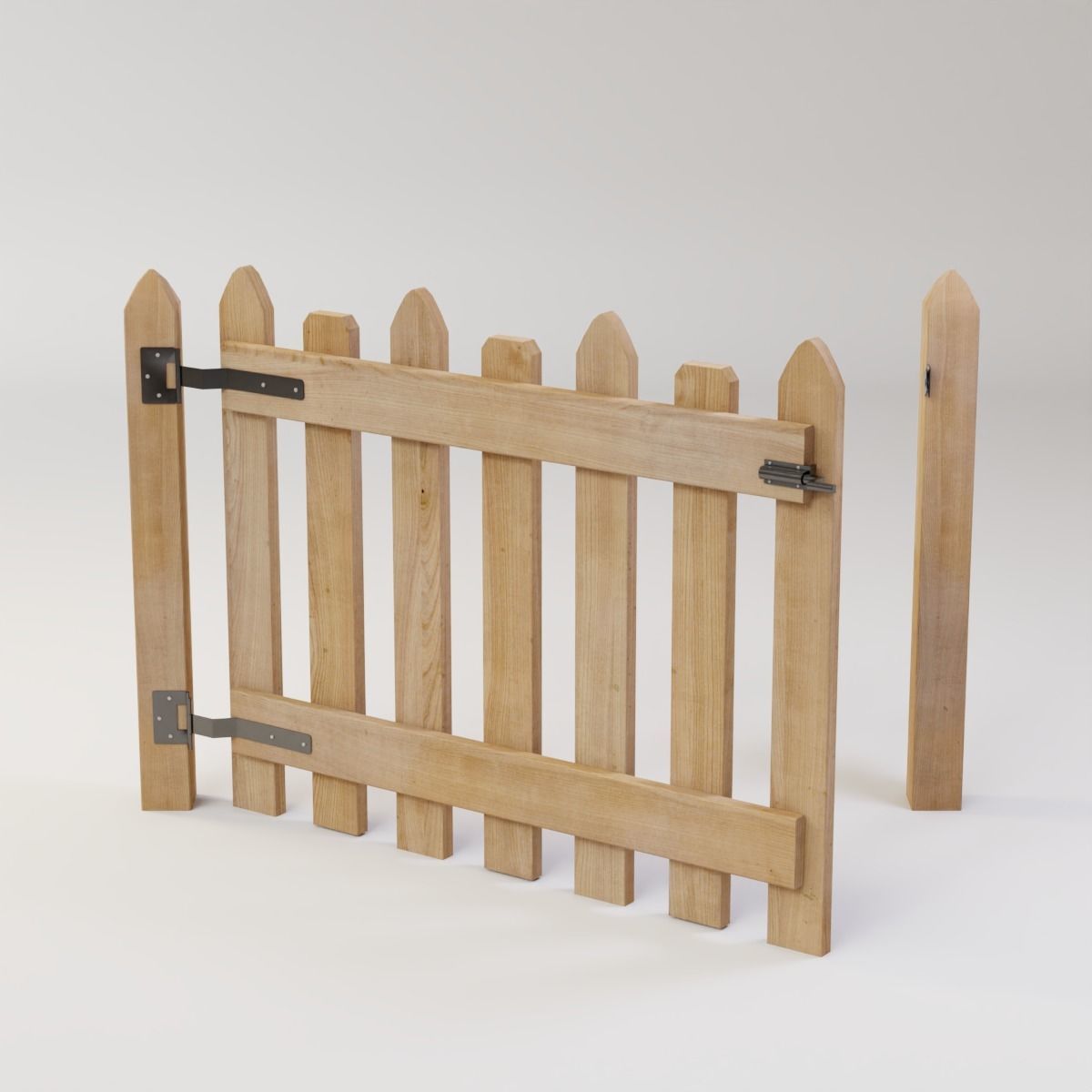 3D model Modular Fence Kit Pack - Colo Goth Dog Ear Picket Fence and ...