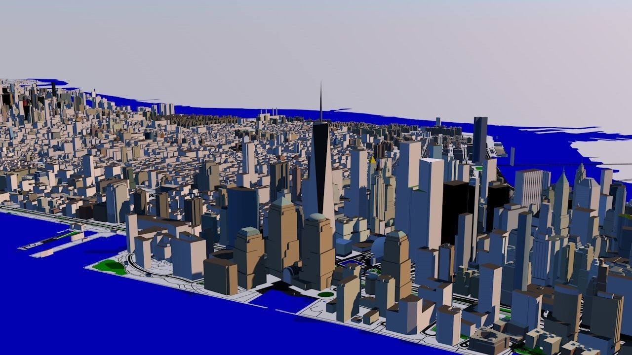New York Manhattan 10x15km 3D City Map 3D model | CGTrader