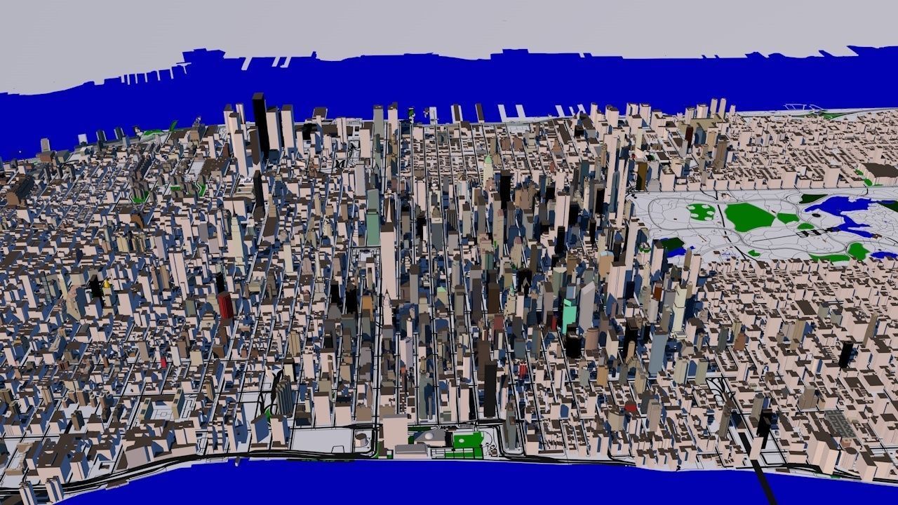 New York Manhattan 10x15km 3D City Map 3D model | CGTrader