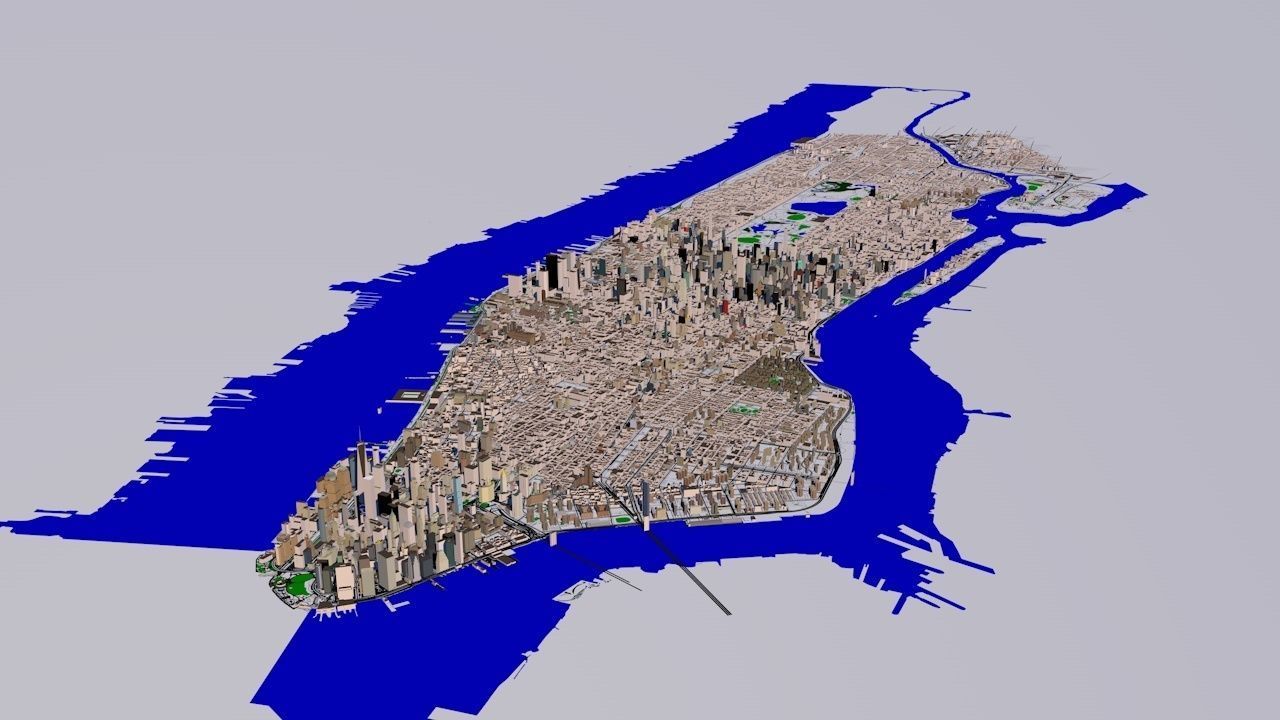 New York Manhattan 10x15km 3D City Map 3D model | CGTrader