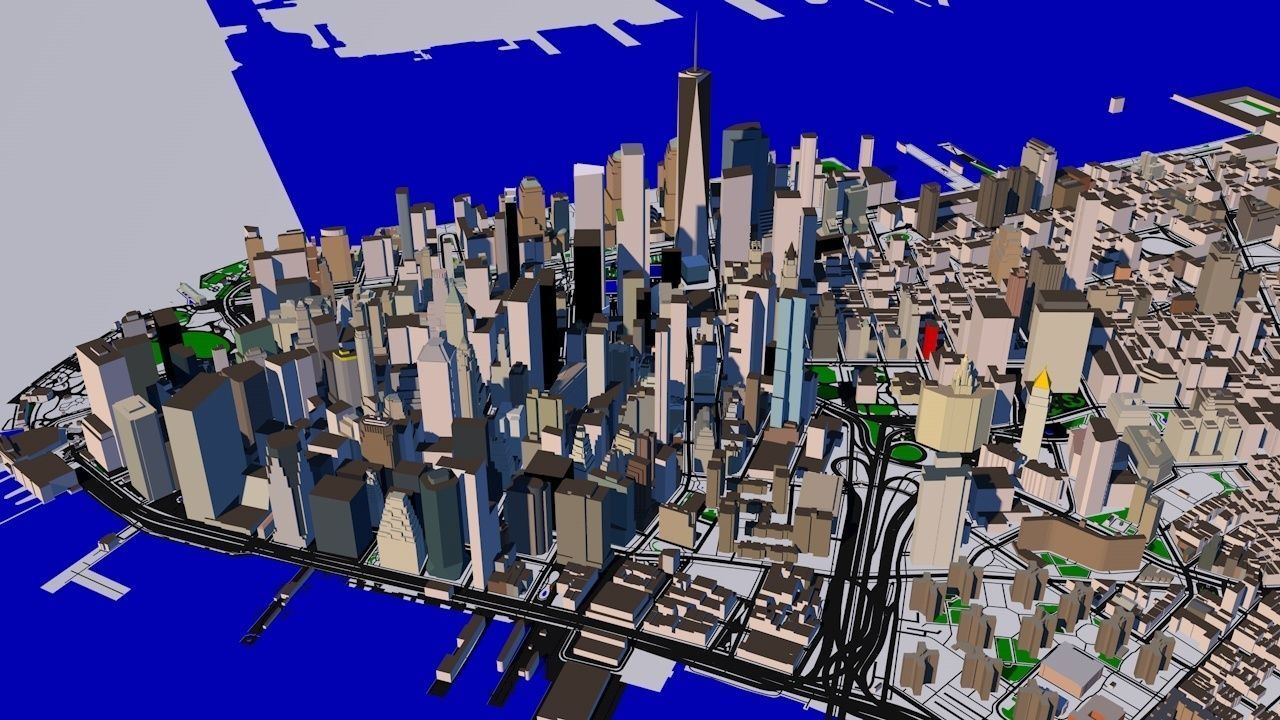 New York Manhattan 10x15km 3D City Map 3D model | CGTrader