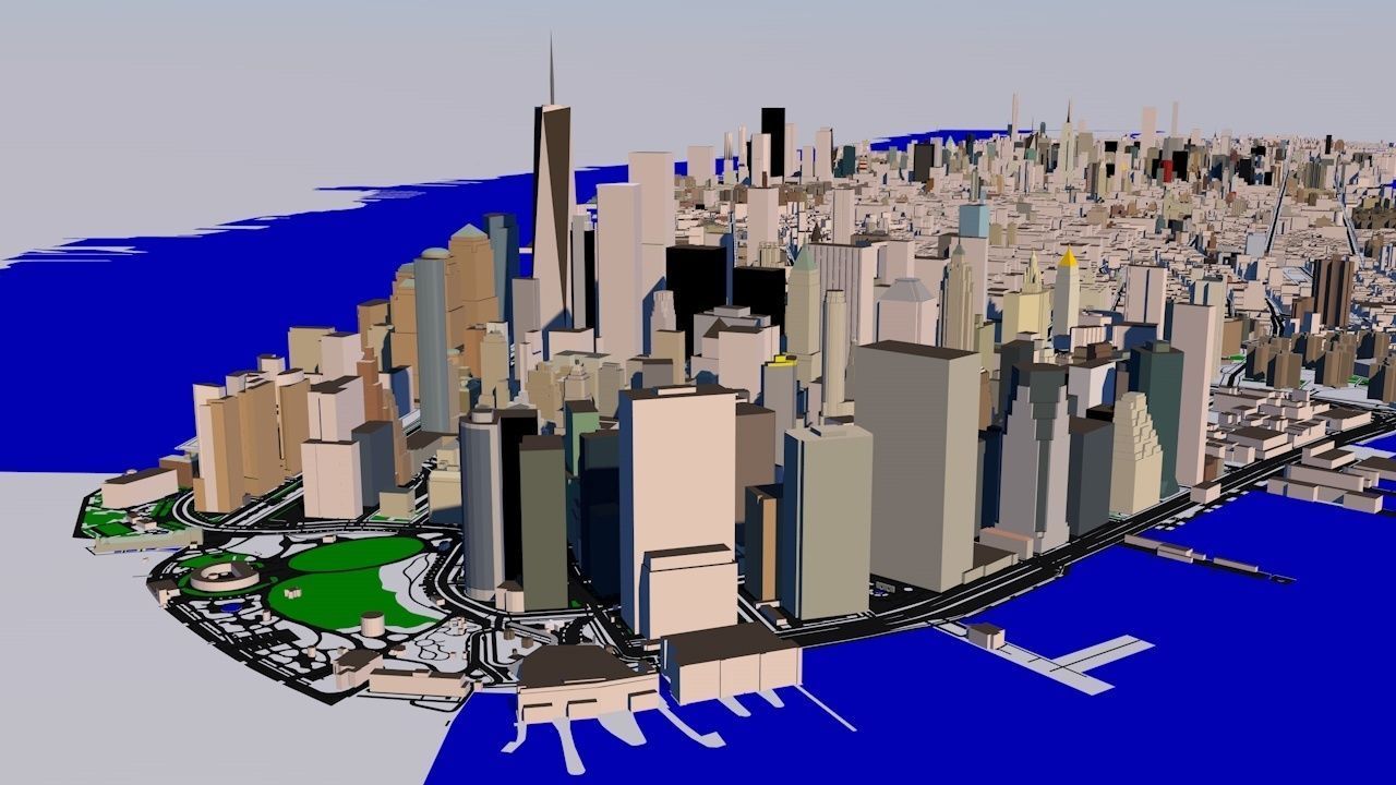 New York Manhattan 10x15km 3D City Map 3D model | CGTrader