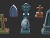 3D model Low poly Grave Stones VR / AR / low-poly | CGTrader