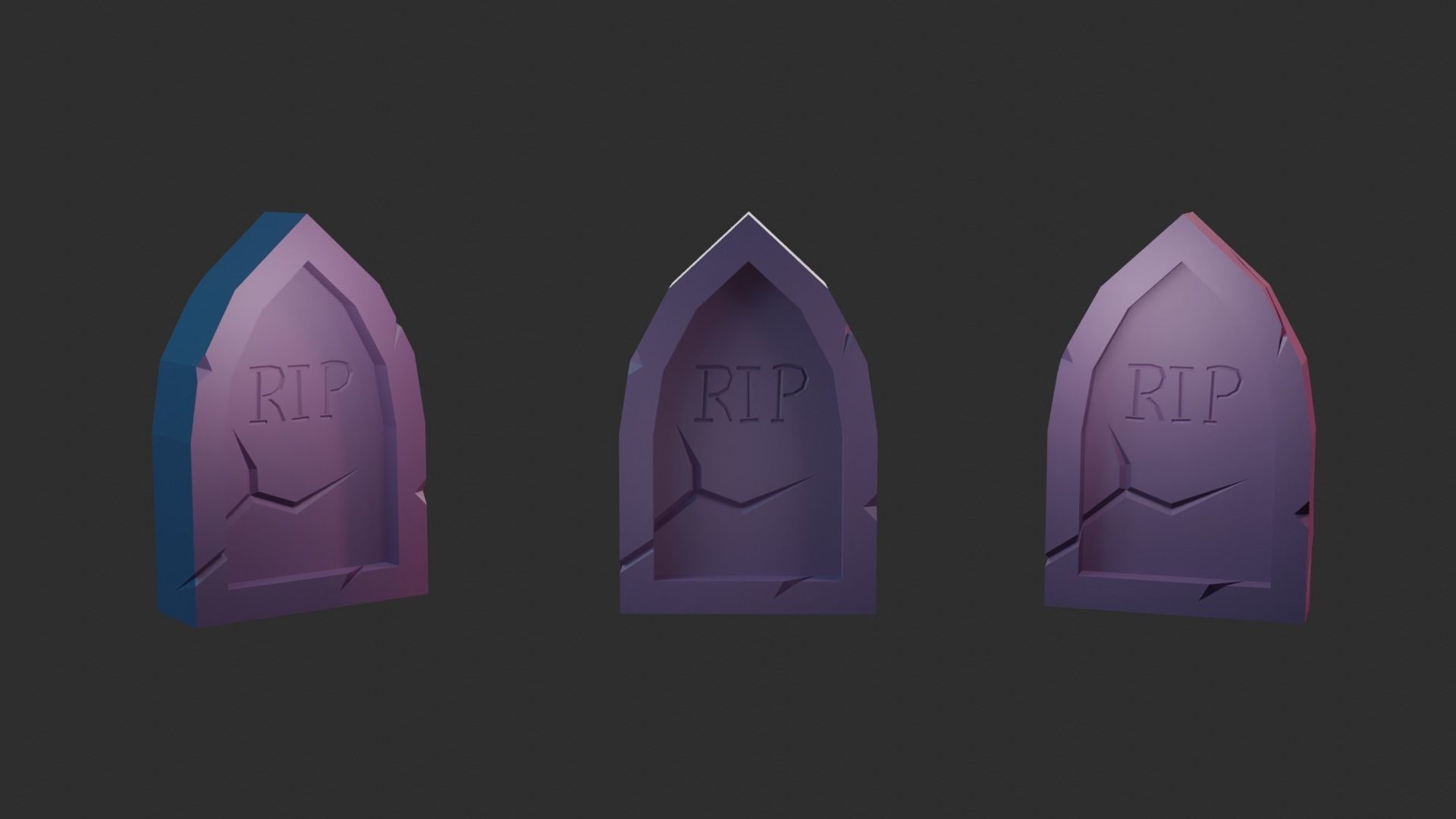 3D model Low poly Grave Stones VR / AR / low-poly | CGTrader