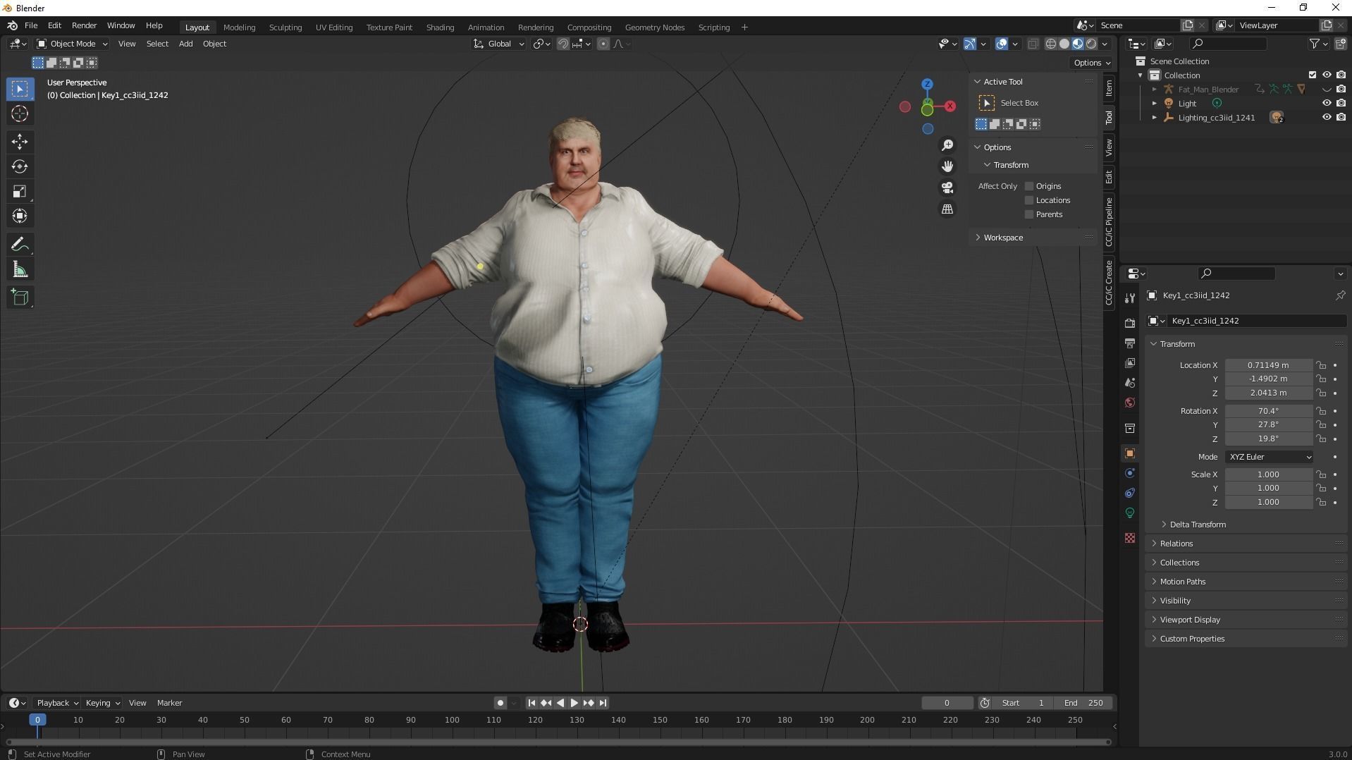 3D model Fat Man Business Rigged and Blendshapes VR / AR / low-poly | CGTrader