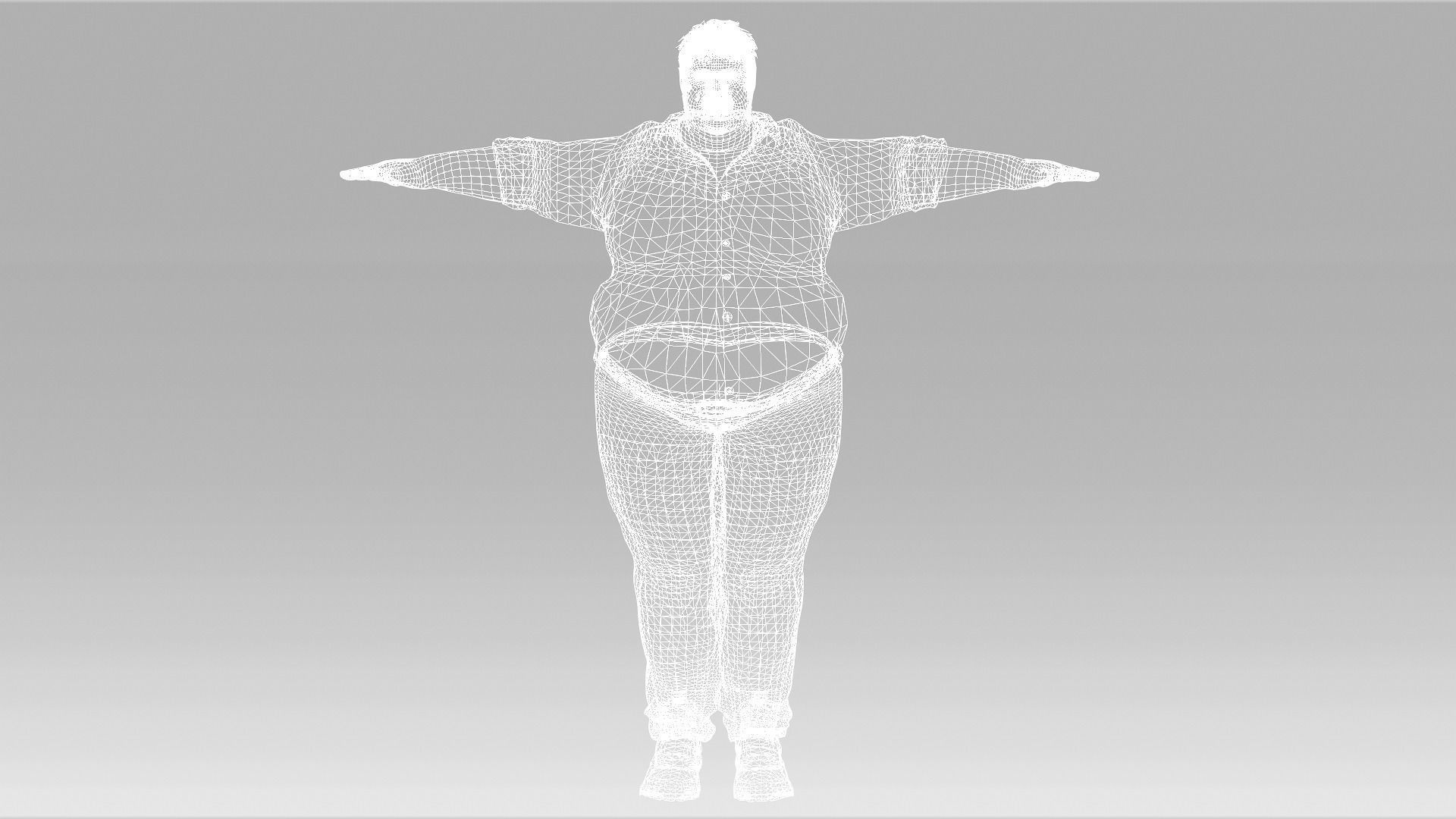 3D model Fat Man Business Rigged and Blendshapes VR / AR / low-poly ...