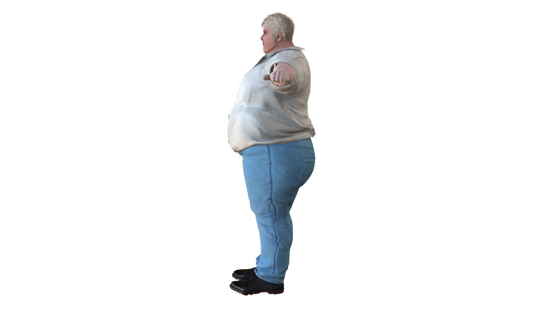 3D model Fat Man Business Rigged and Blendshapes VR / AR / low-poly ...