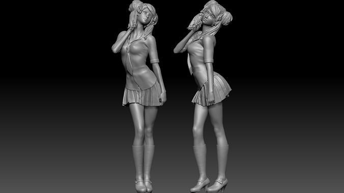 Japan Girl 1 3d Model 3d Printable Cgtrader