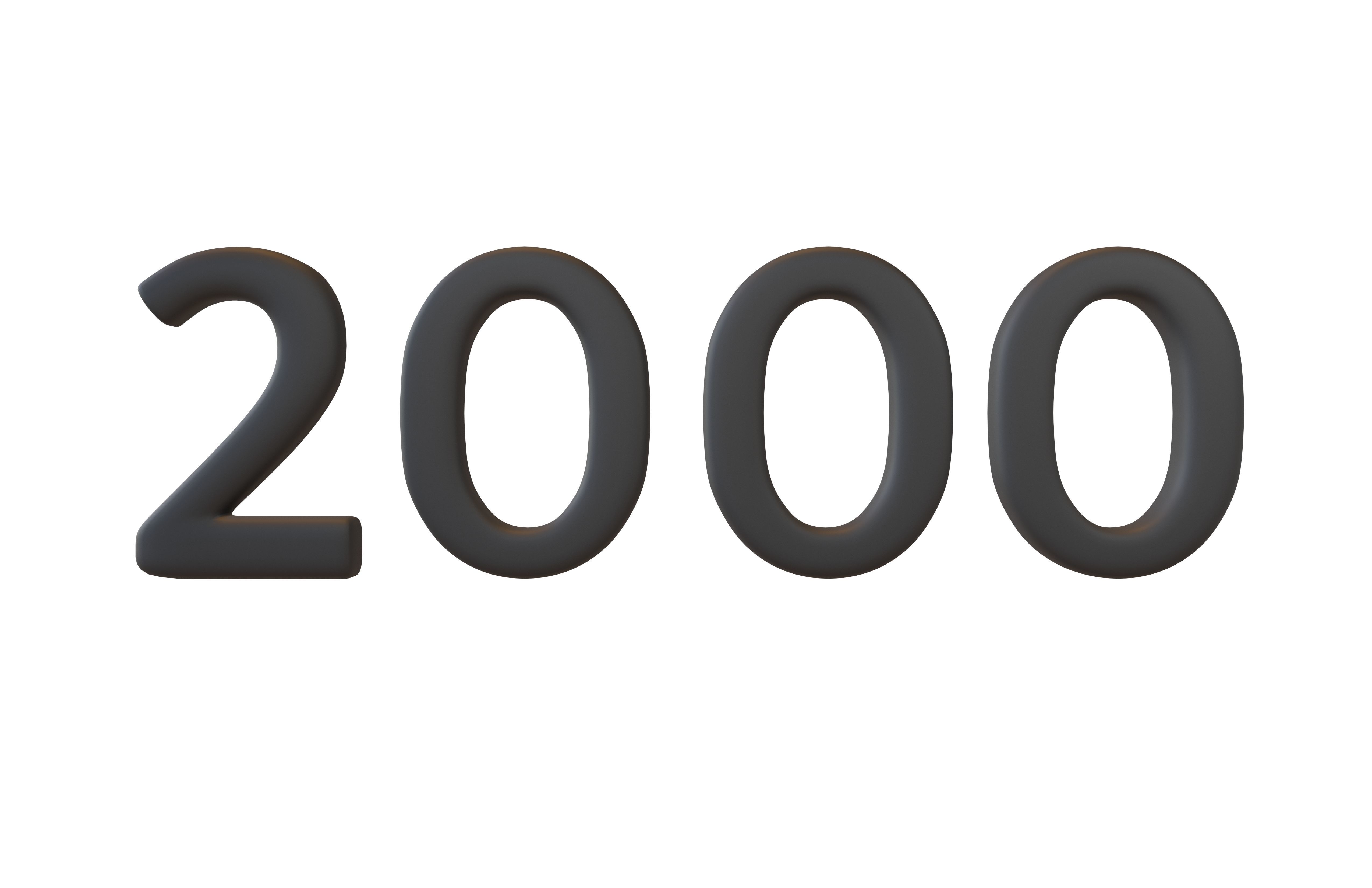 3D model Year Number 2000 v1 001 VR / AR / low-poly | CGTrader