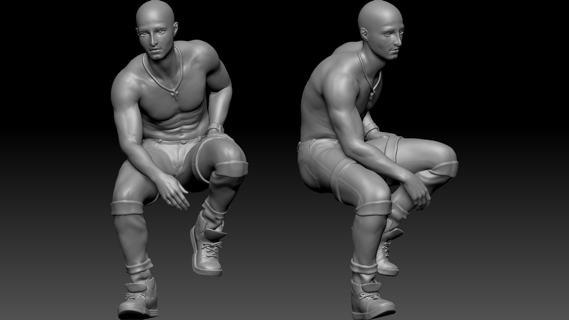 balt man sitting 3D model 3D printable | CGTrader