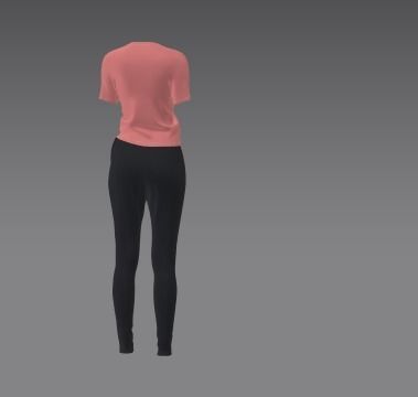 Pink T-Shirt And Black TIghts 3D model | CGTrader