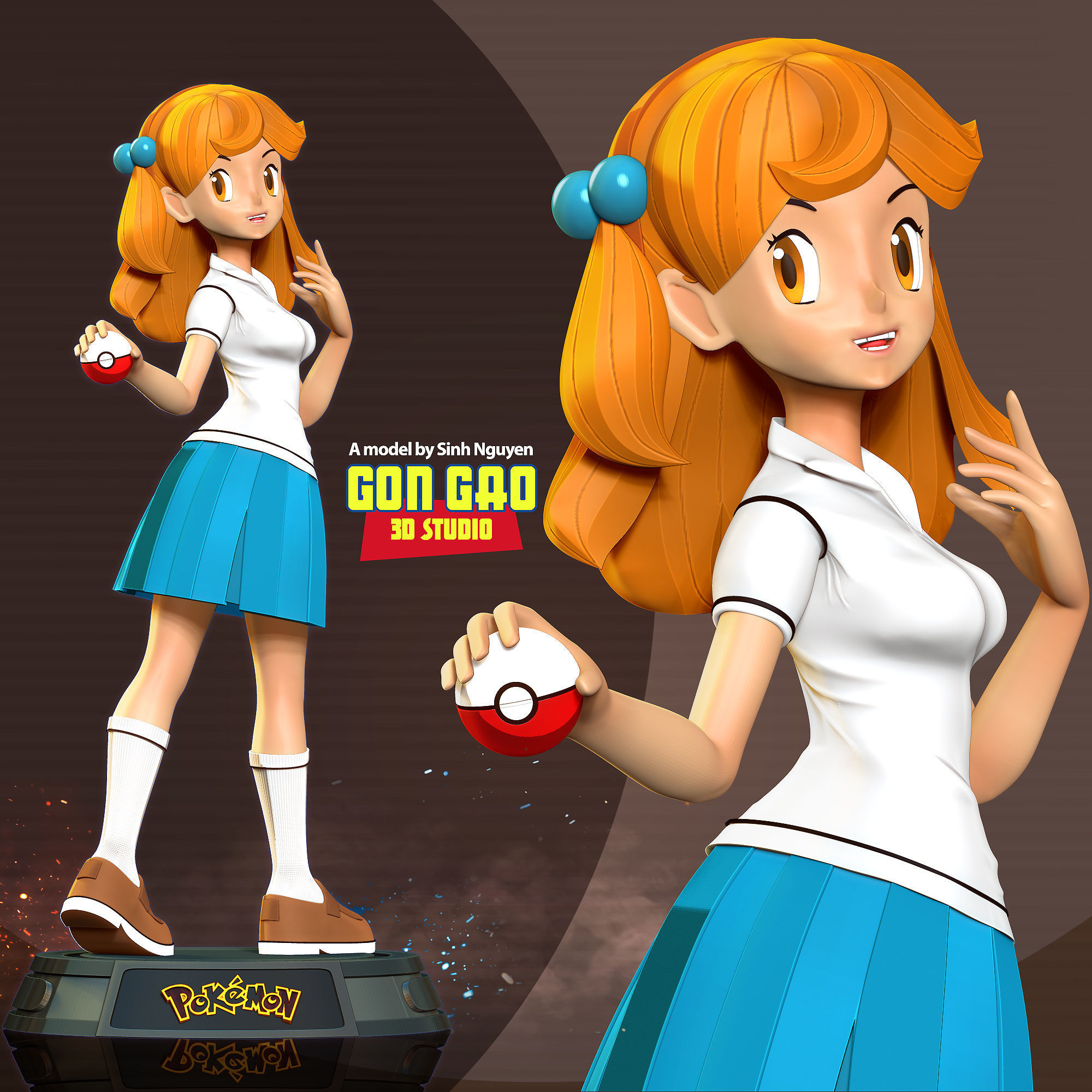 Lass - Pokemon Masters 3D model 3D printable | CGTrader
