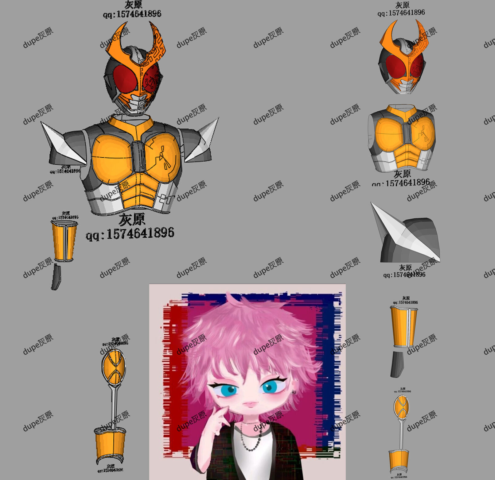 3D model Kamen Rider agito Cosplay Pepakura Foam Template VR / AR / low ...