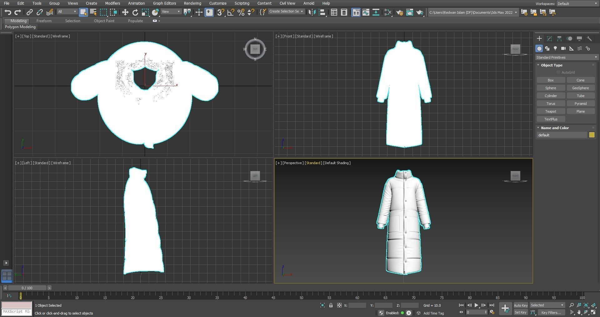 Women Original Long Puffer Coat 3D model | CGTrader