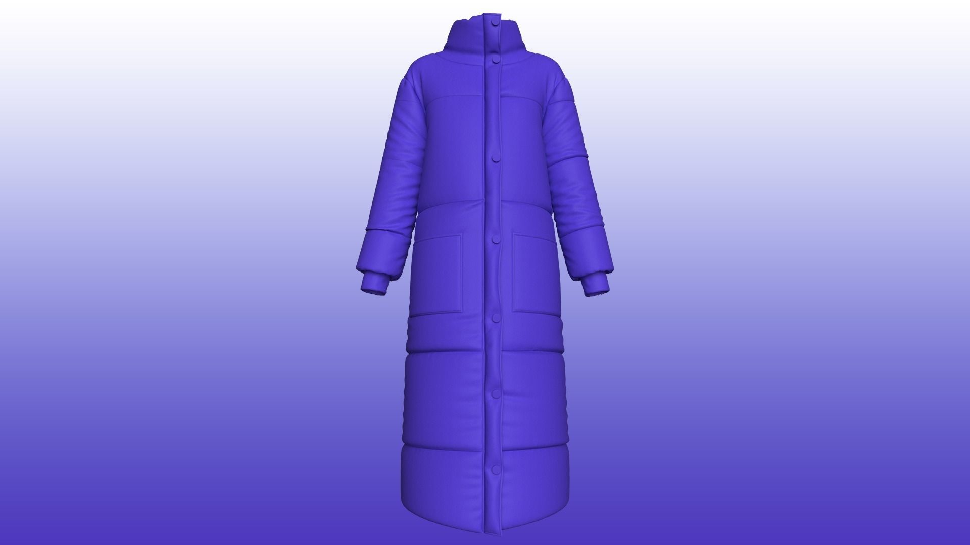 Women Original Long Puffer Coat 3D model | CGTrader