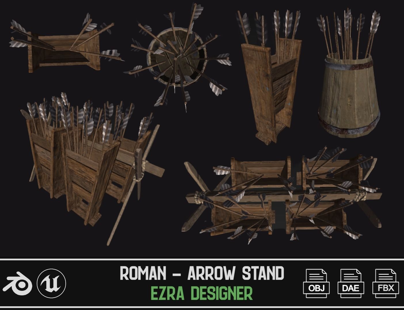 3D model Roman Arrow Stand VR / AR / low-poly | CGTrader
