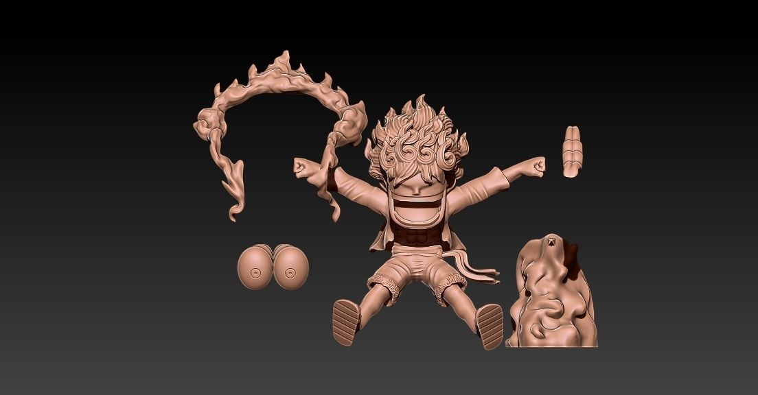 LUFFY - ONE PIECE - MODEL GEAR 5 - 3D PRINT - SPLIT PART 3D model 3D ...