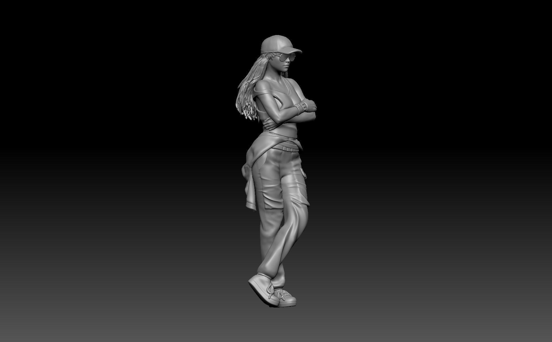 girl style pilot 3D model 3D printable | CGTrader