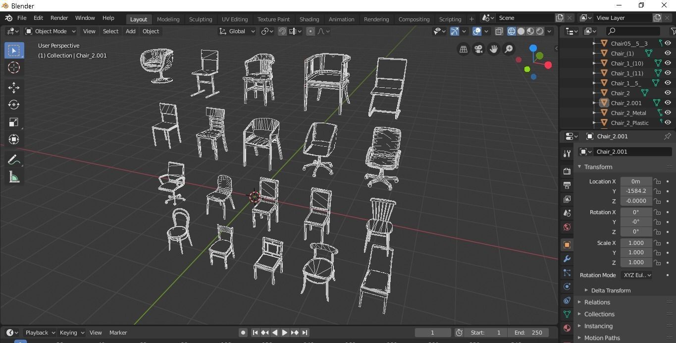 Stylized Chair Pack with Hd Texture 3D model | CGTrader