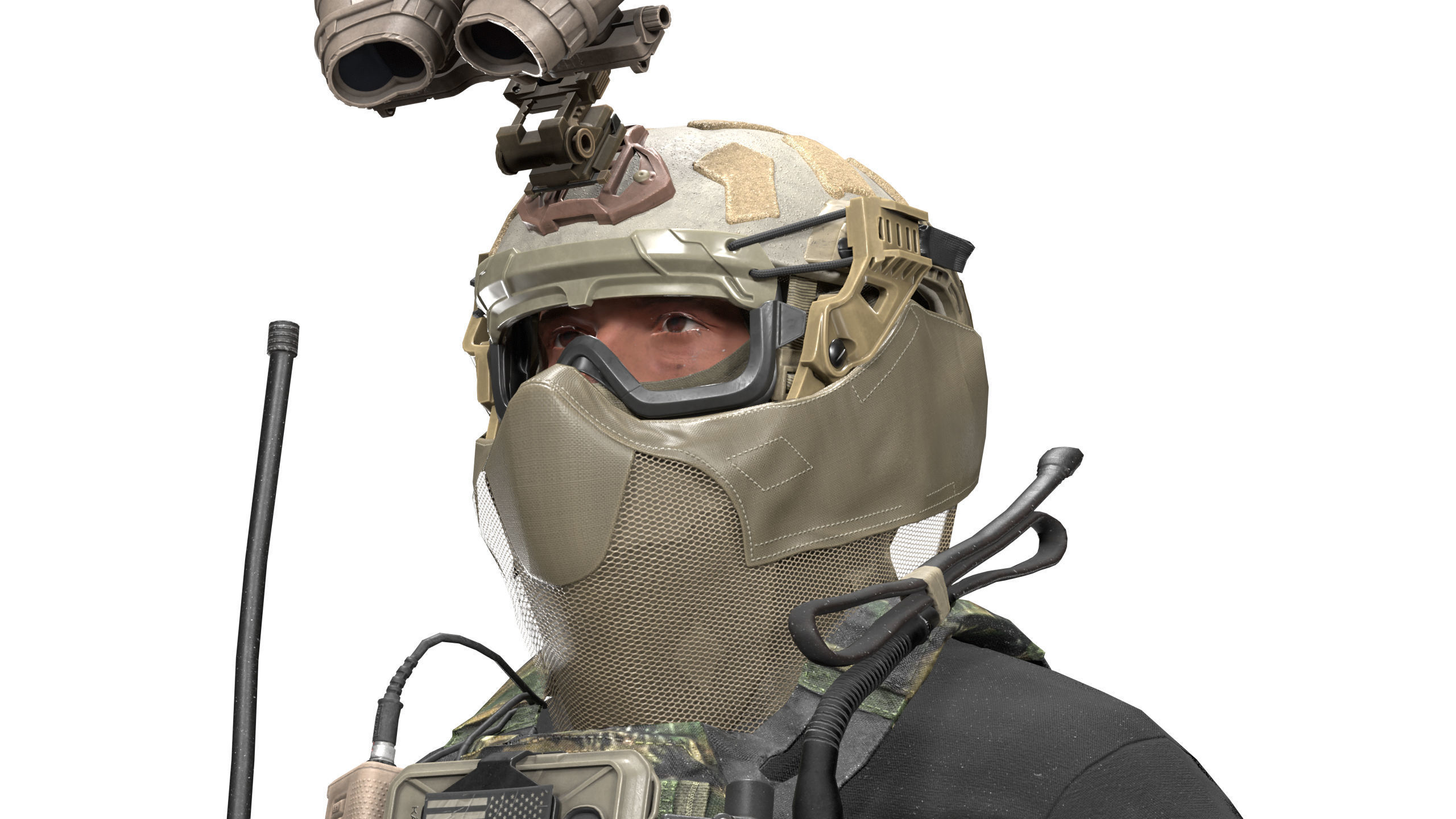 3D model OPS CORE Force On Force Mandible VR / AR / low-poly | CGTrader