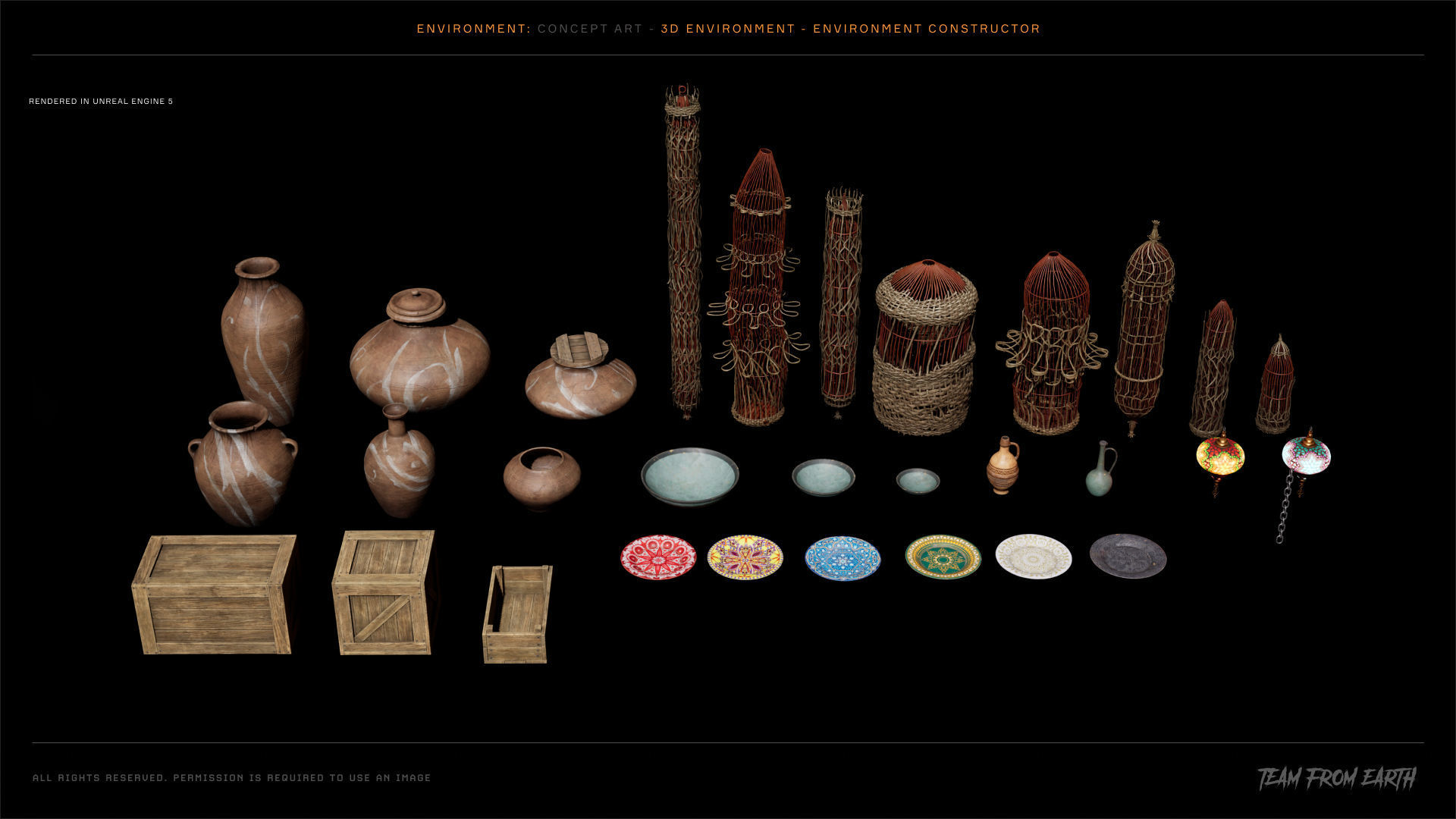 3D model Street bazaar environment kit and props Unreal 5 realistic ...