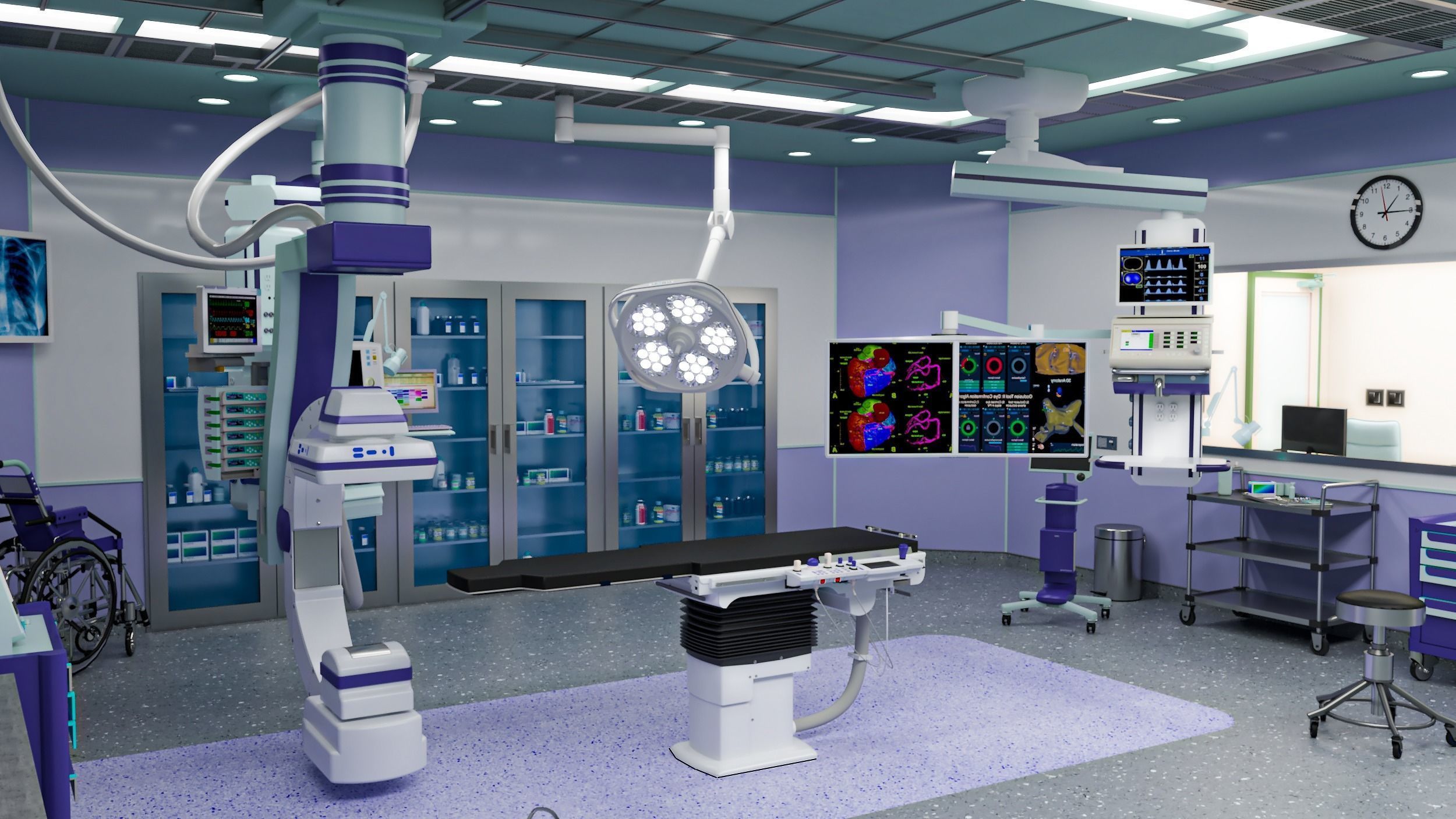 MEDICAL SPACES-CATHETER LAB-SURGICAL OPERATION ROOM 3D model | CGTrader