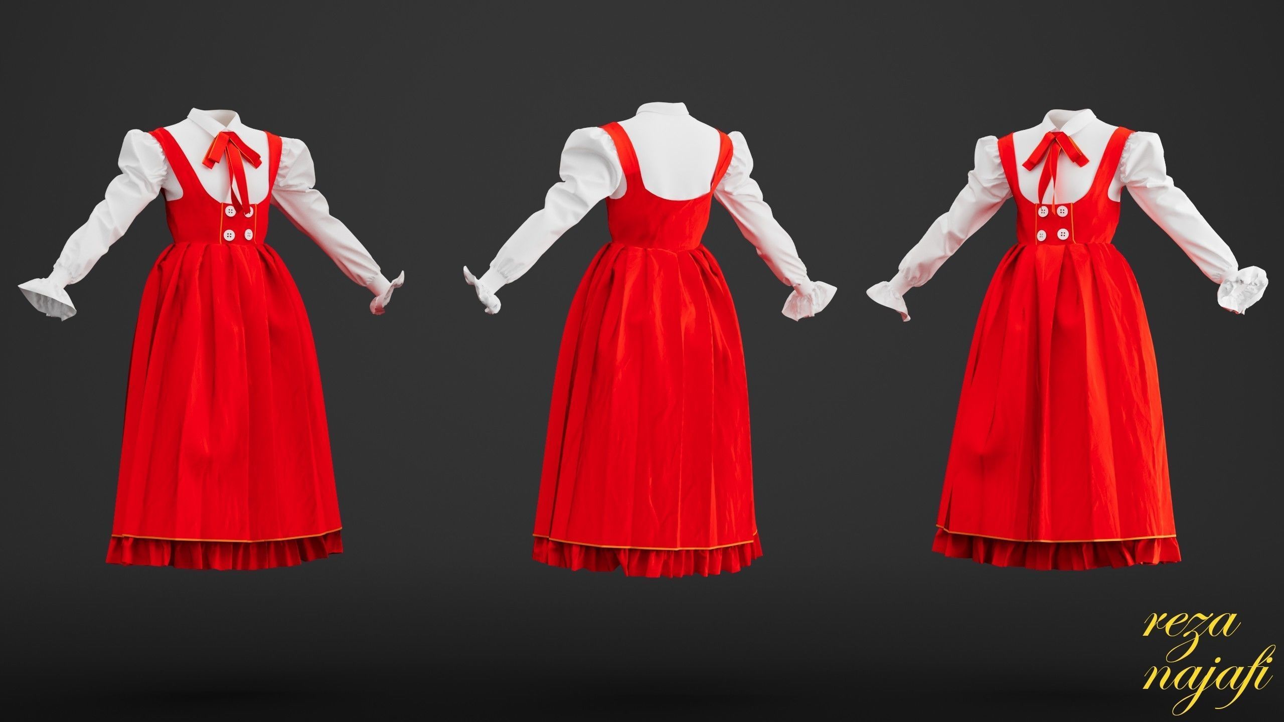 Student Vintage Classic Lolita Short Jacket Blouse 3D model | CGTrader