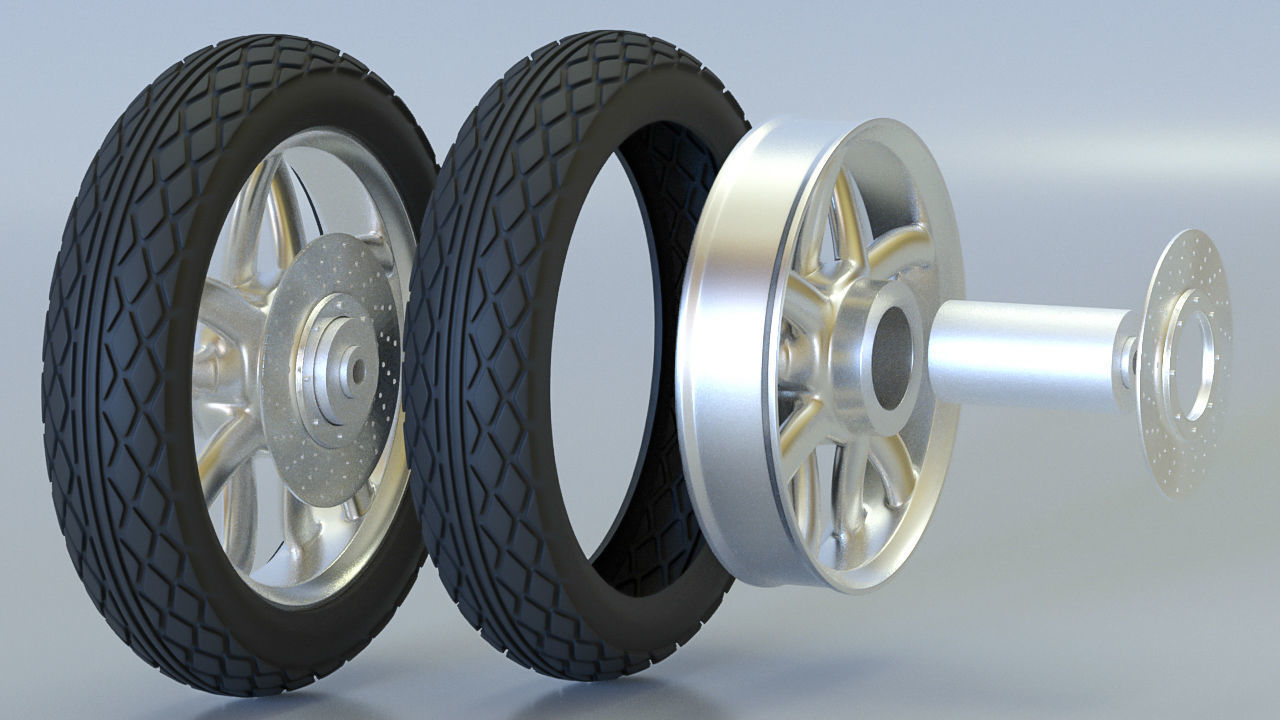 realistic and detailed motorcycle wheel 3D model | CGTrader