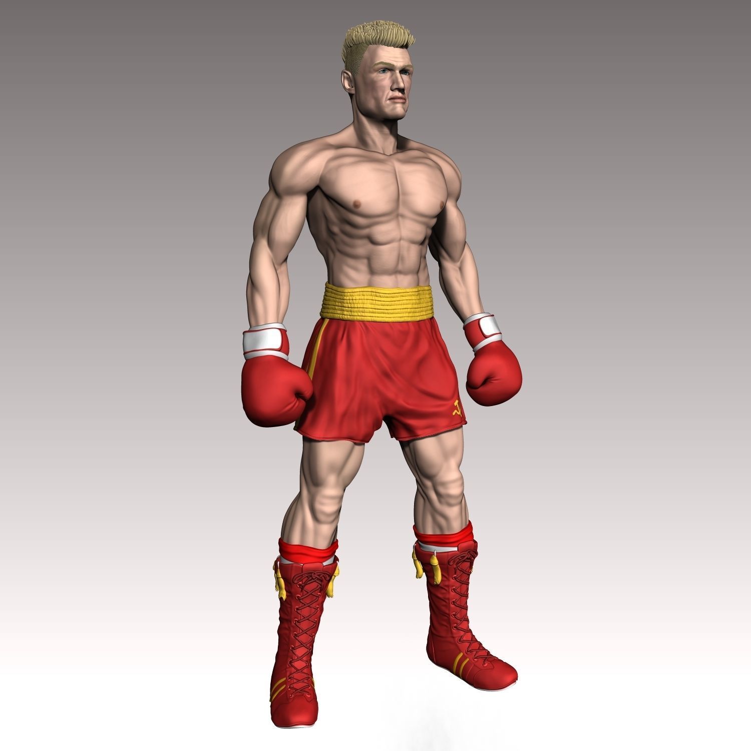 Ivan Drago from Rocky IV Boxer staredown 3D model 3D printable | CGTrader