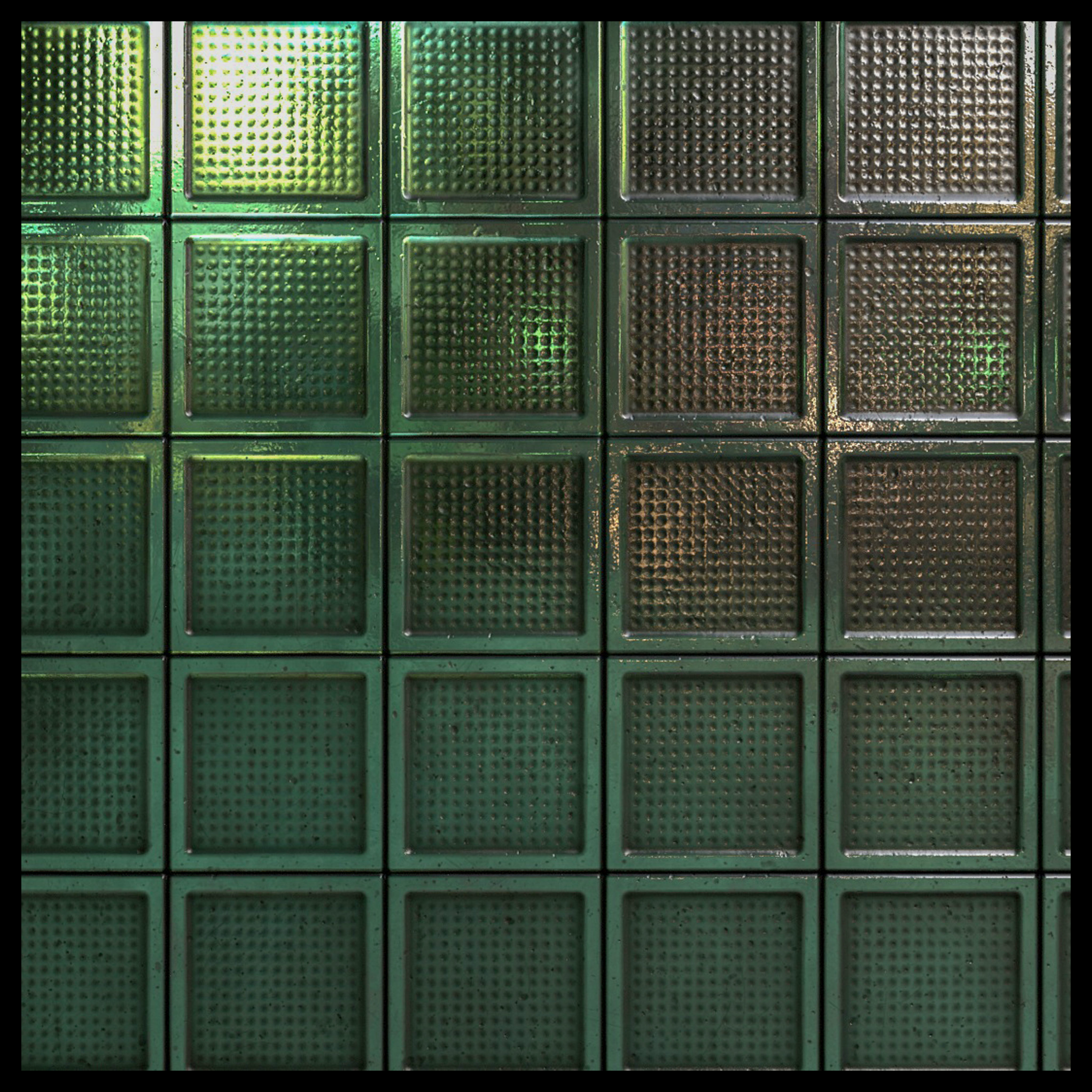 Green glass block wall 3D model | CGTrader