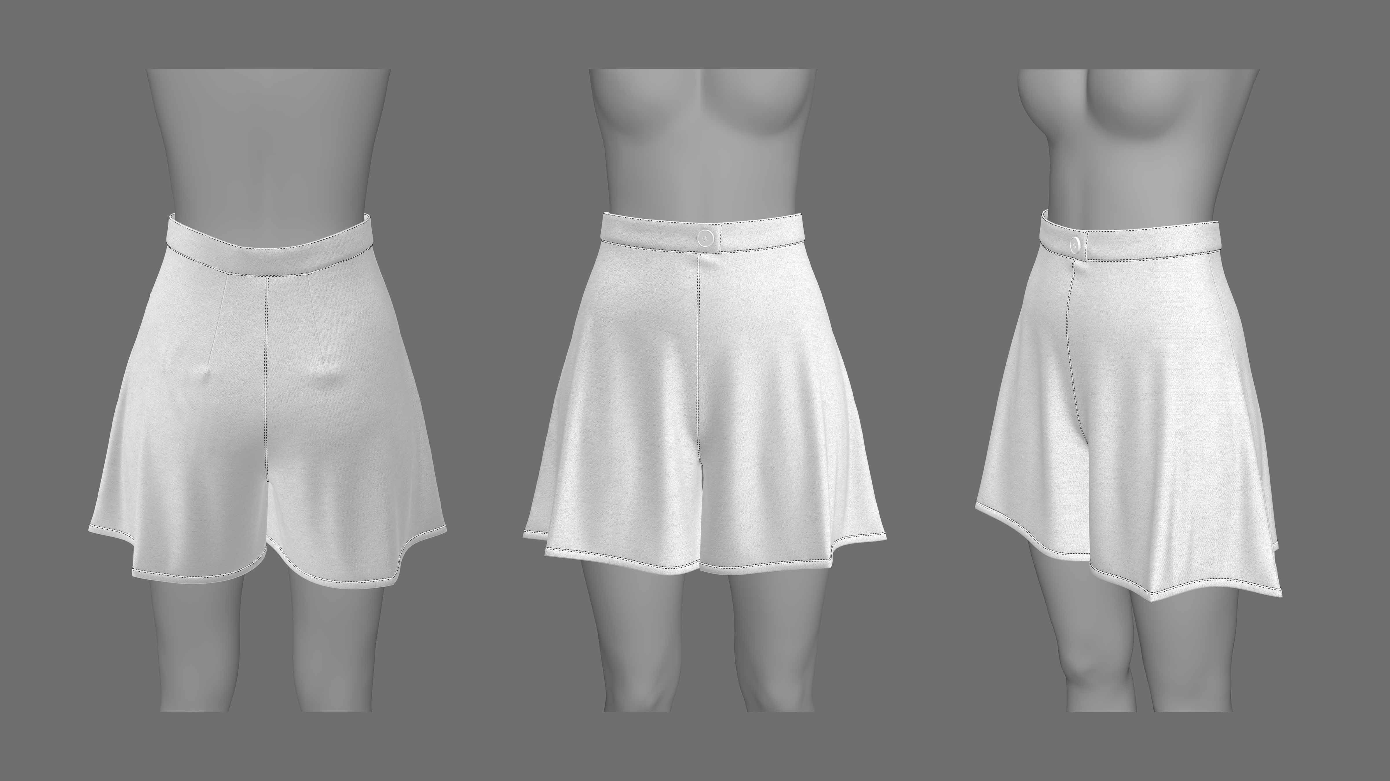 3D model 4 3D basic pants models VR / AR / low-poly | CGTrader