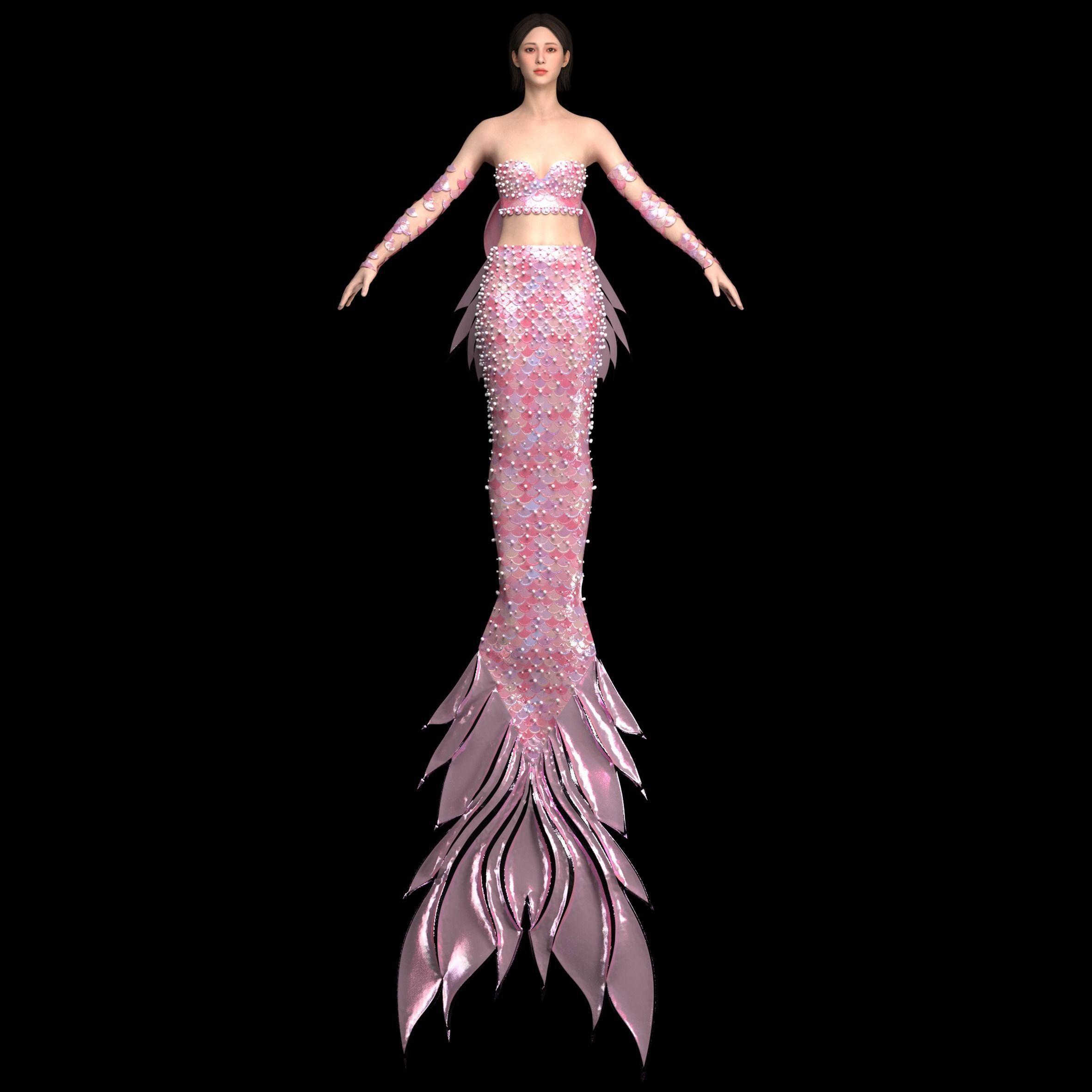 Mermaid outfit 3D model | CGTrader