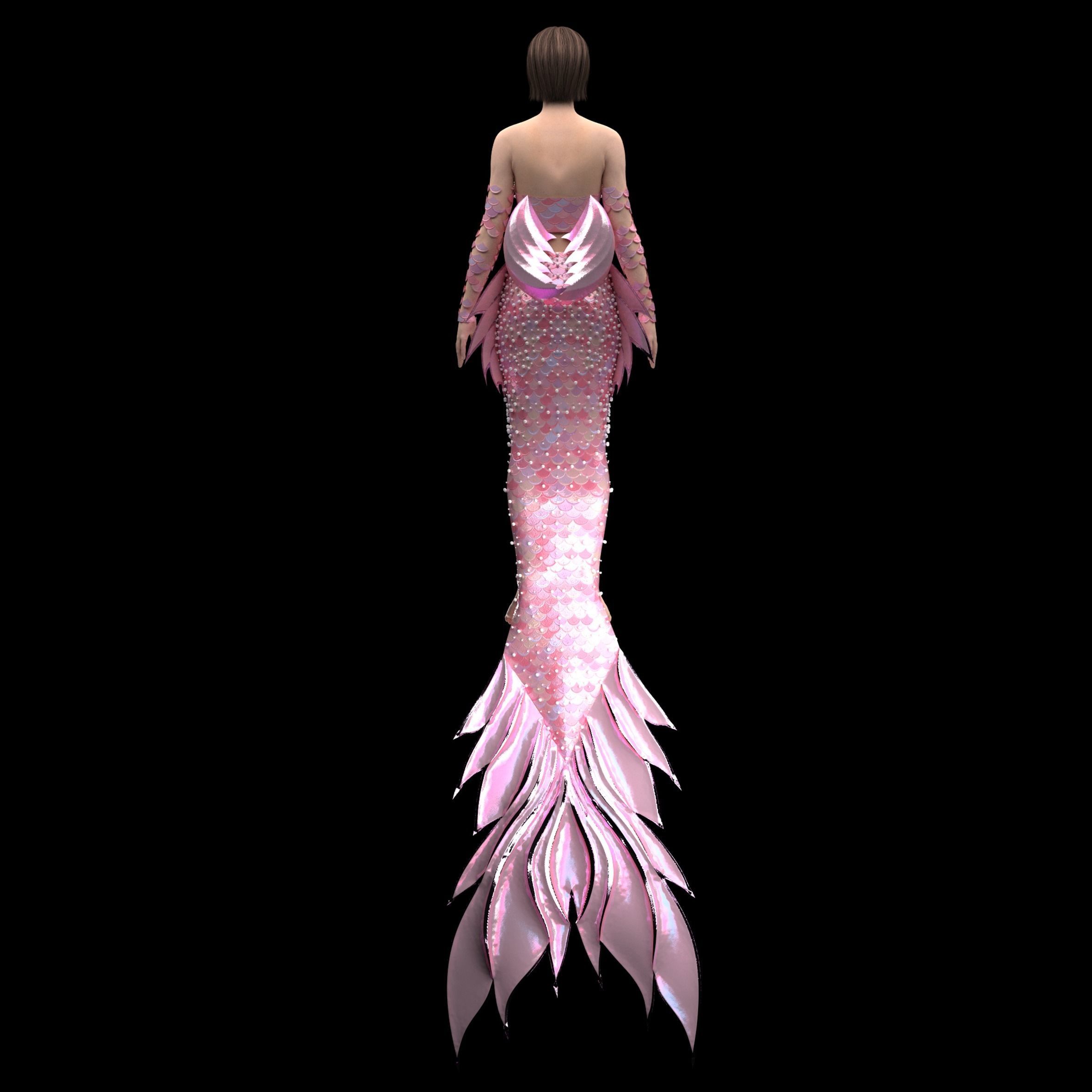 Mermaid outfit 3D model | CGTrader