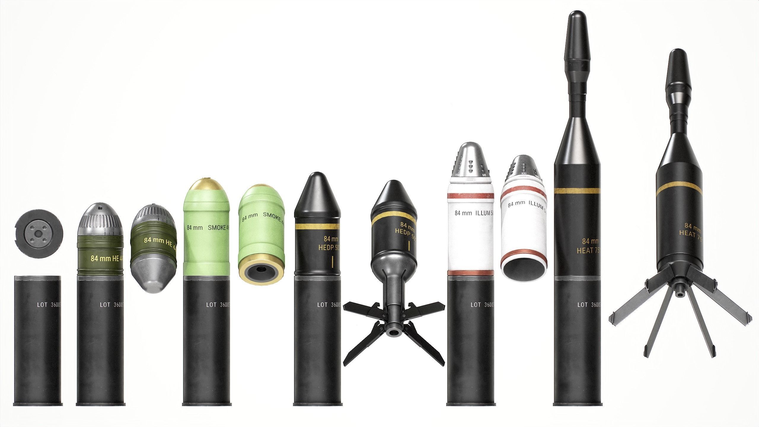 3D model Ammo 84 mm VR / AR / low-poly | CGTrader