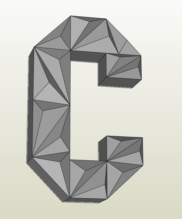3D letter Low poly origami geometric 3d print 3D model 3D printable ...