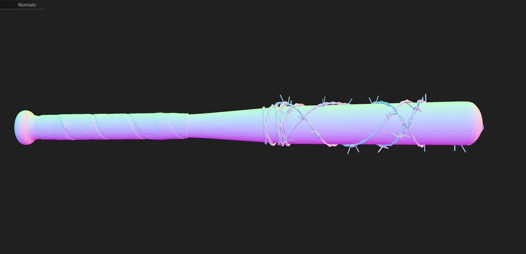 3D model 3D model of a baseball bat with barbed wire and blood VR / AR ...