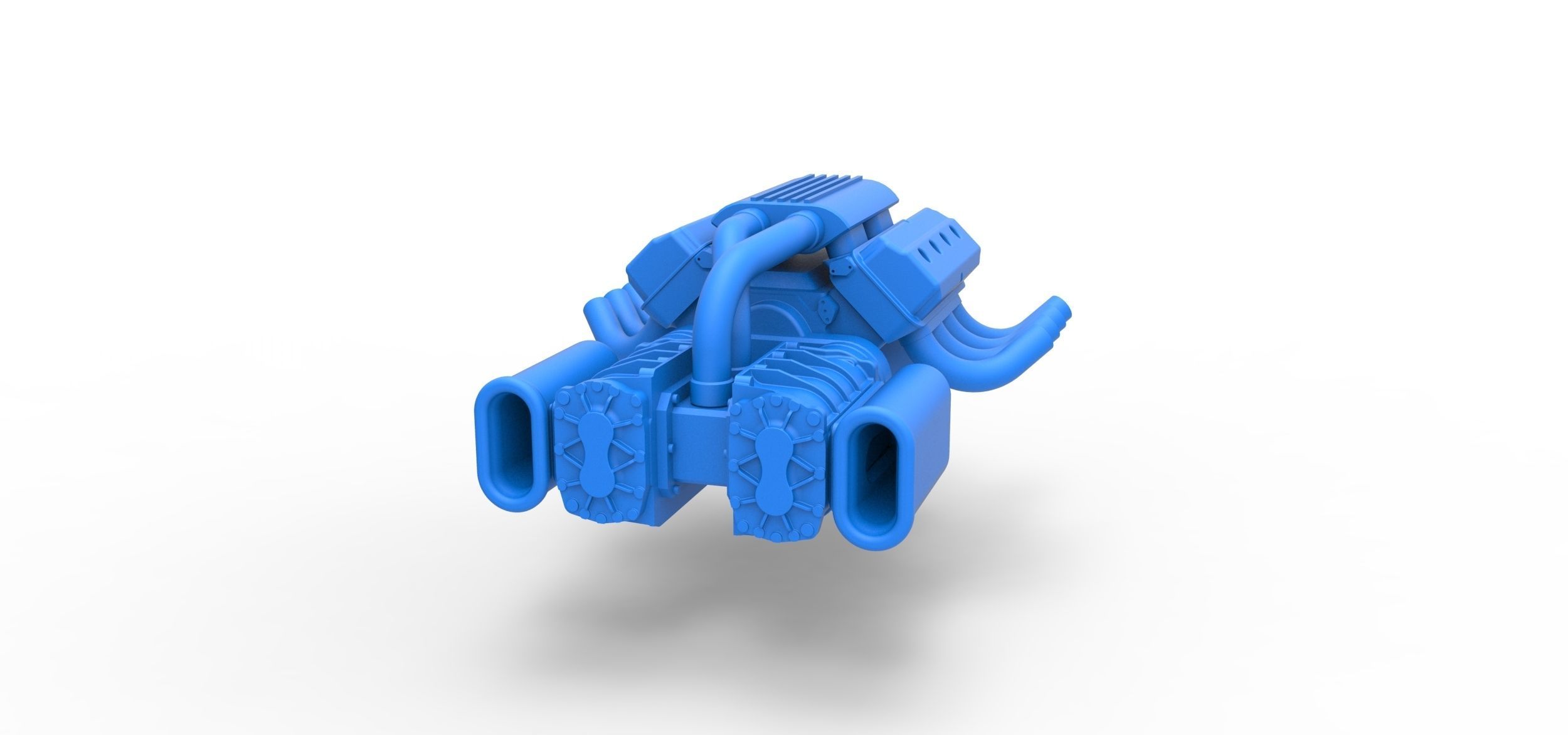 Diecast engine V8 with double Potvin Supercharger Scale 1 to 25 3D ...