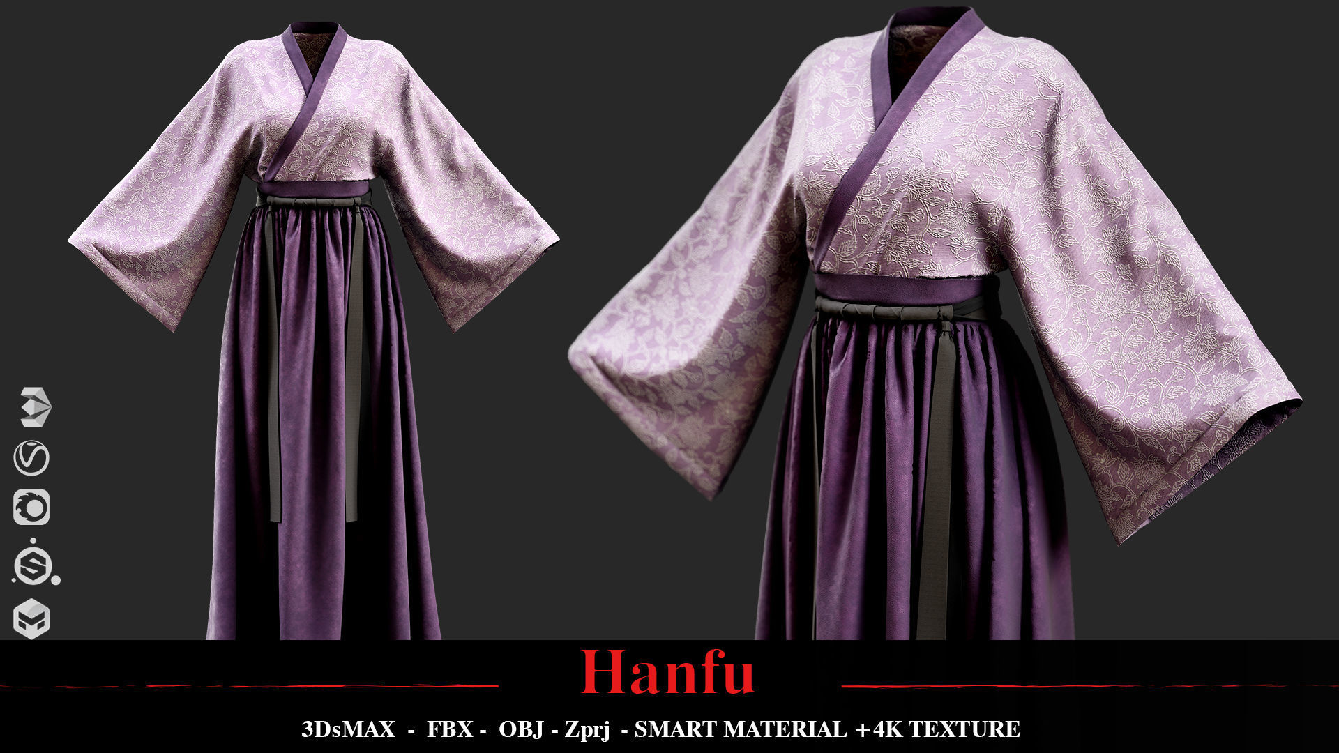 Hanfu Dress free 3D model | CGTrader