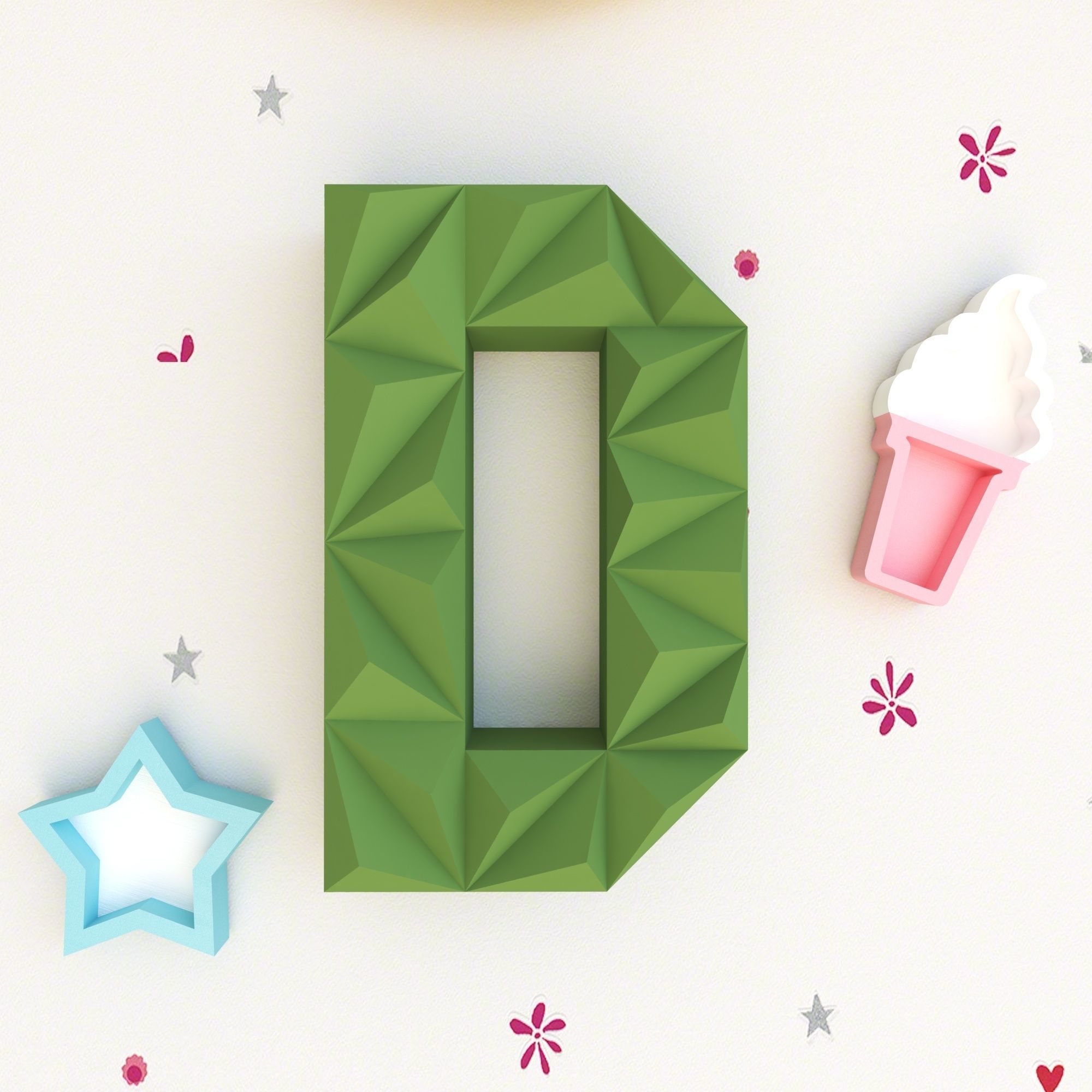 3D letter Low poly origami geometric 3D model 3D printable | CGTrader