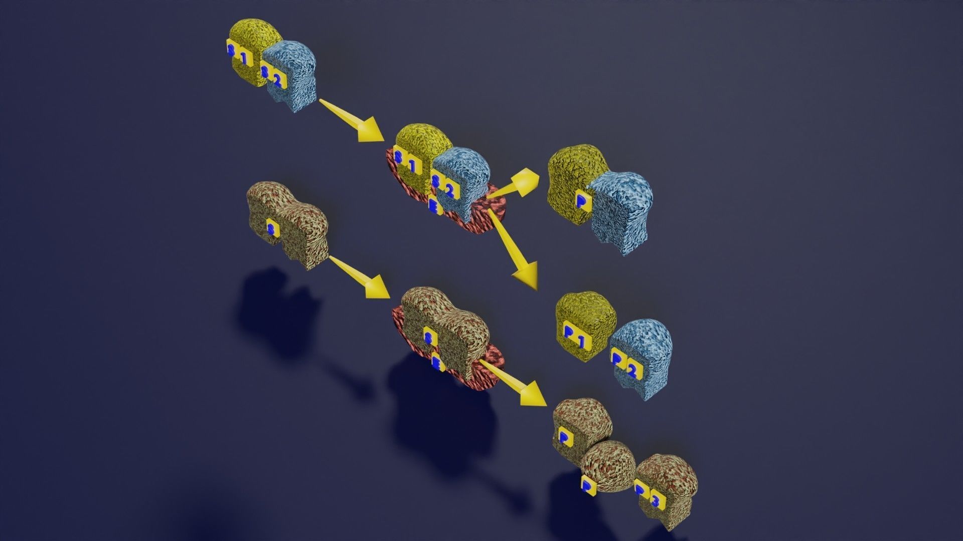 3D enzyme substrate reaction product 3D model 3D printable | CGTrader