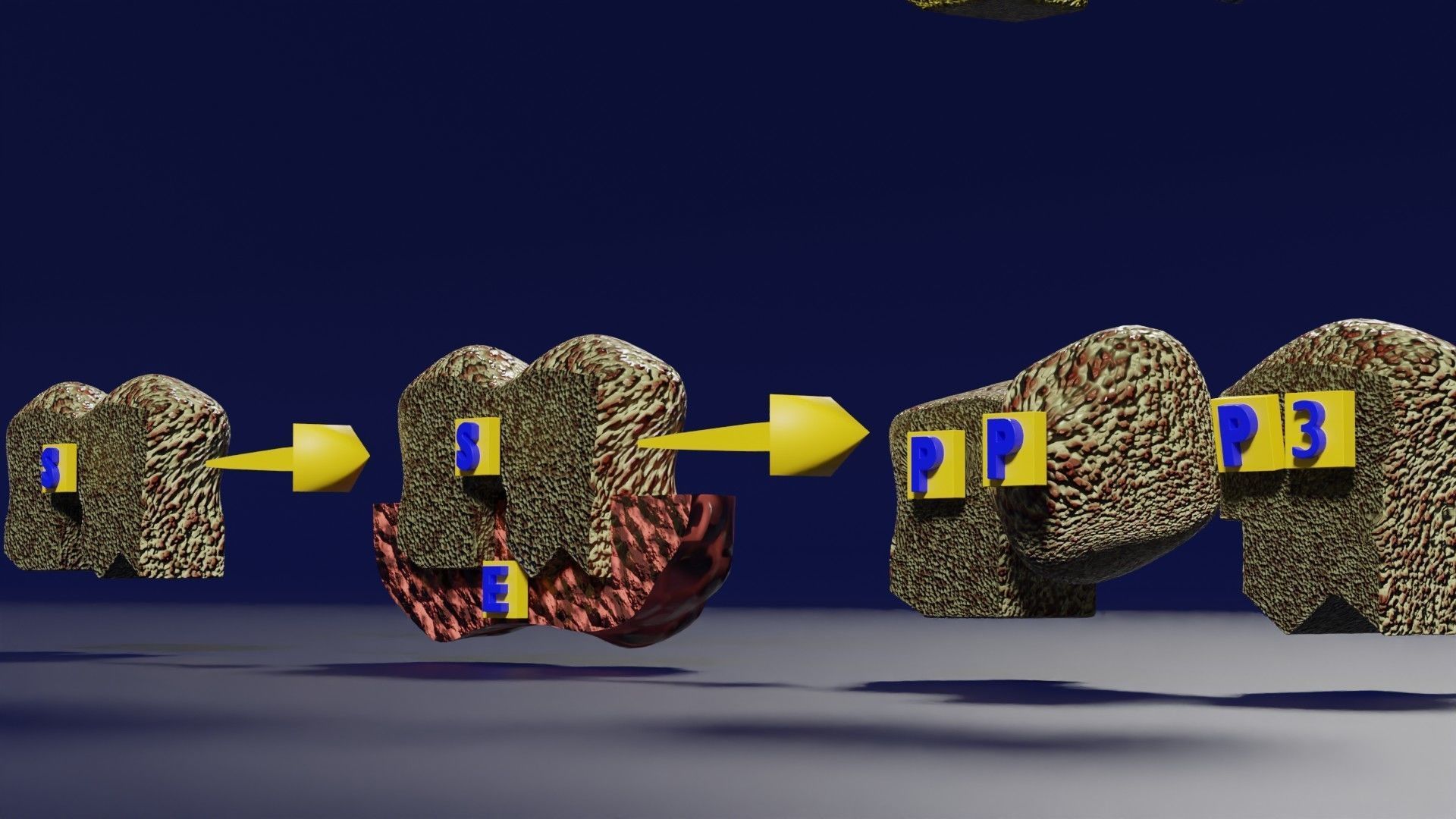 3D enzyme substrate reaction product 3D model 3D printable | CGTrader