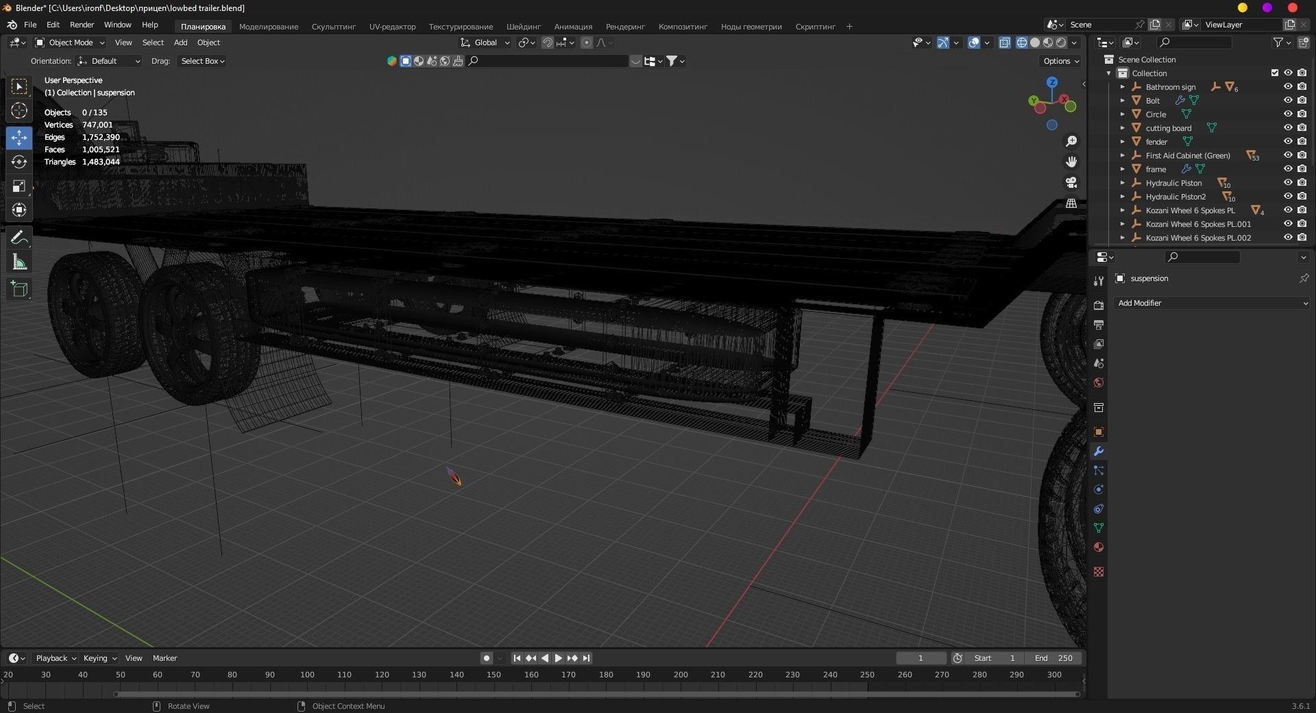 3D model Low Loader Trailer VR / AR / low-poly | CGTrader