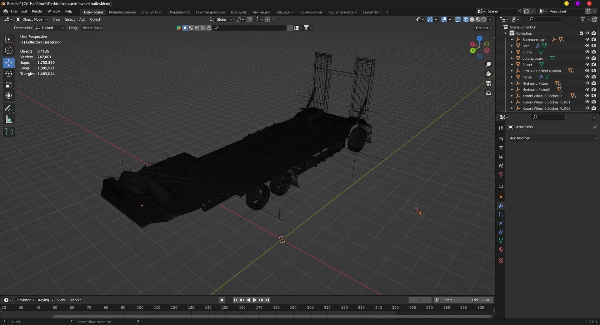 3D model Low Loader Trailer VR / AR / low-poly | CGTrader