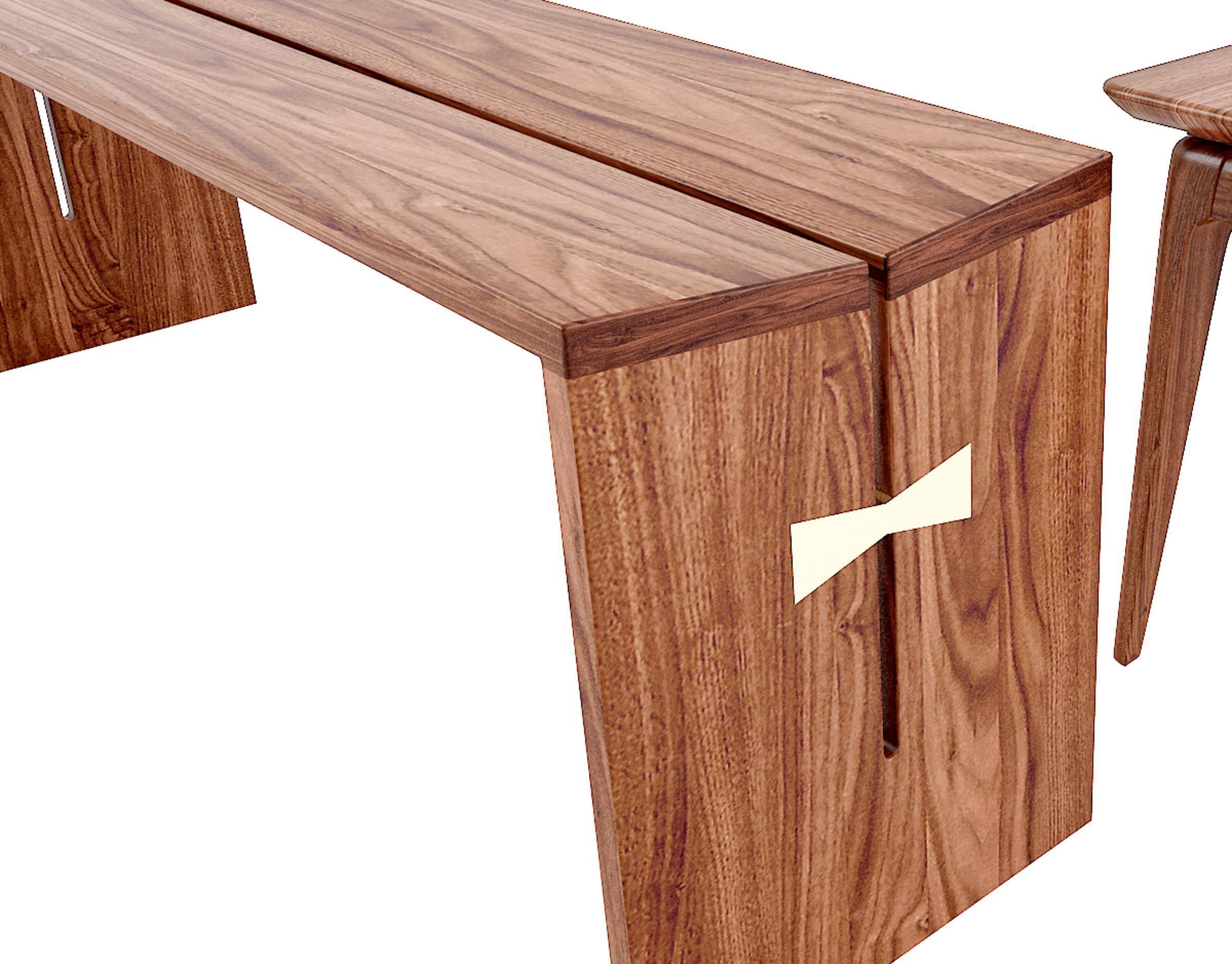 Solid Long Modern Wood Bench 3D model | CGTrader