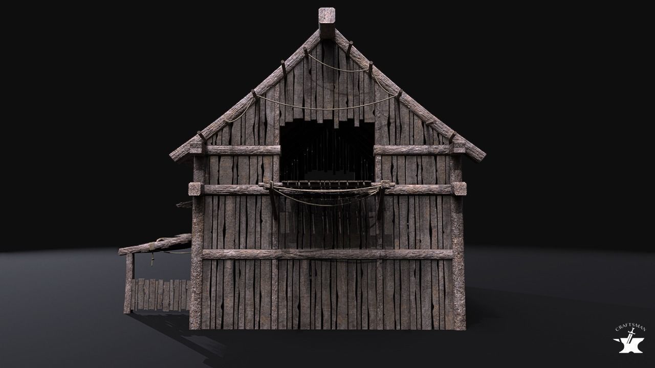 3D model Realistic Medieval Barn VR / AR / low-poly | CGTrader