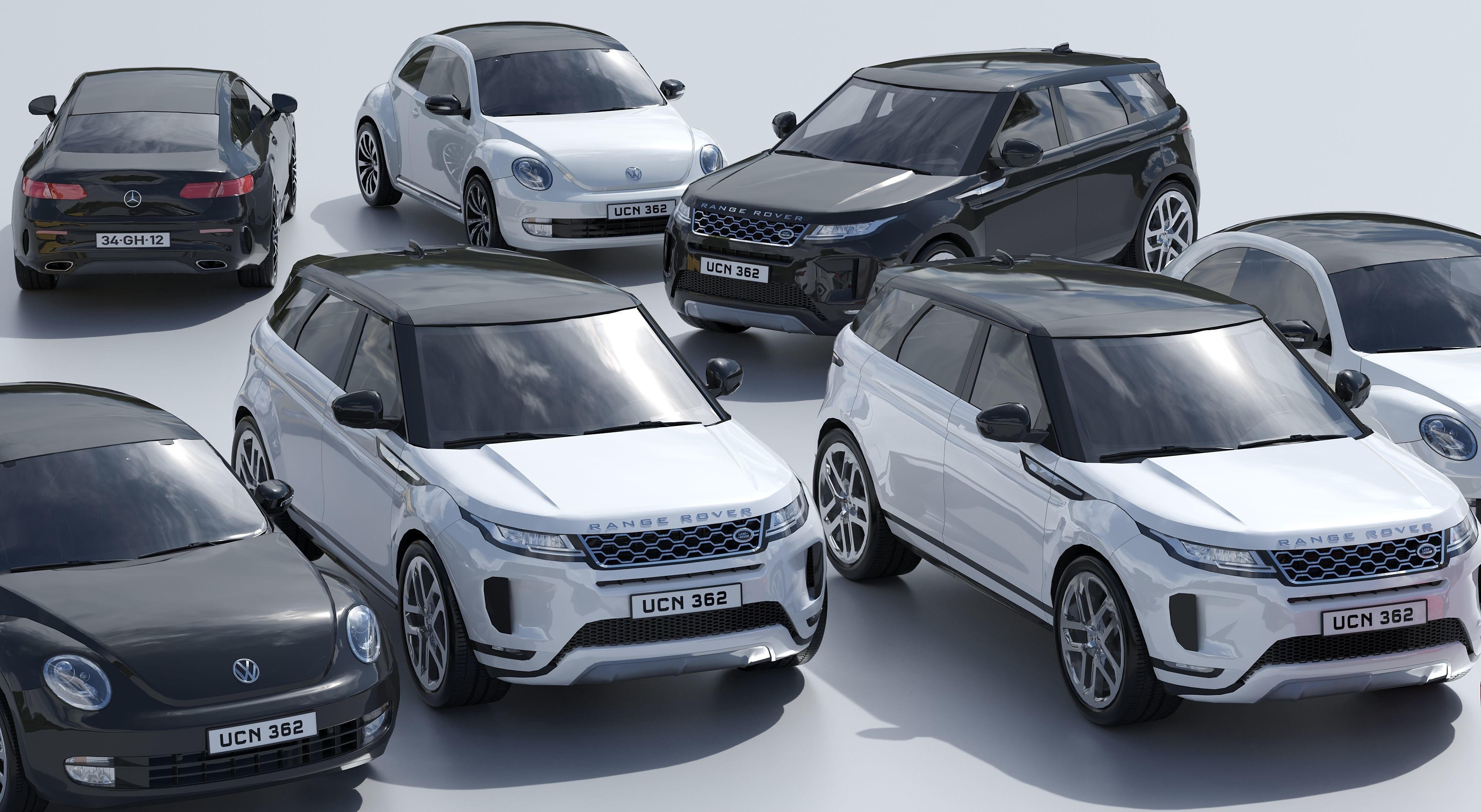 Cars set 3D model | CGTrader