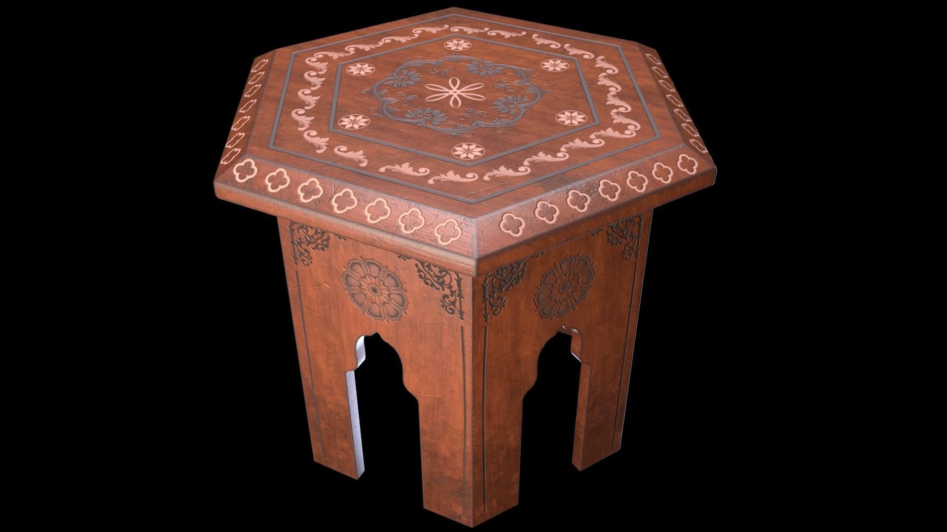 3D model Arabic side table VR / AR / low-poly | CGTrader