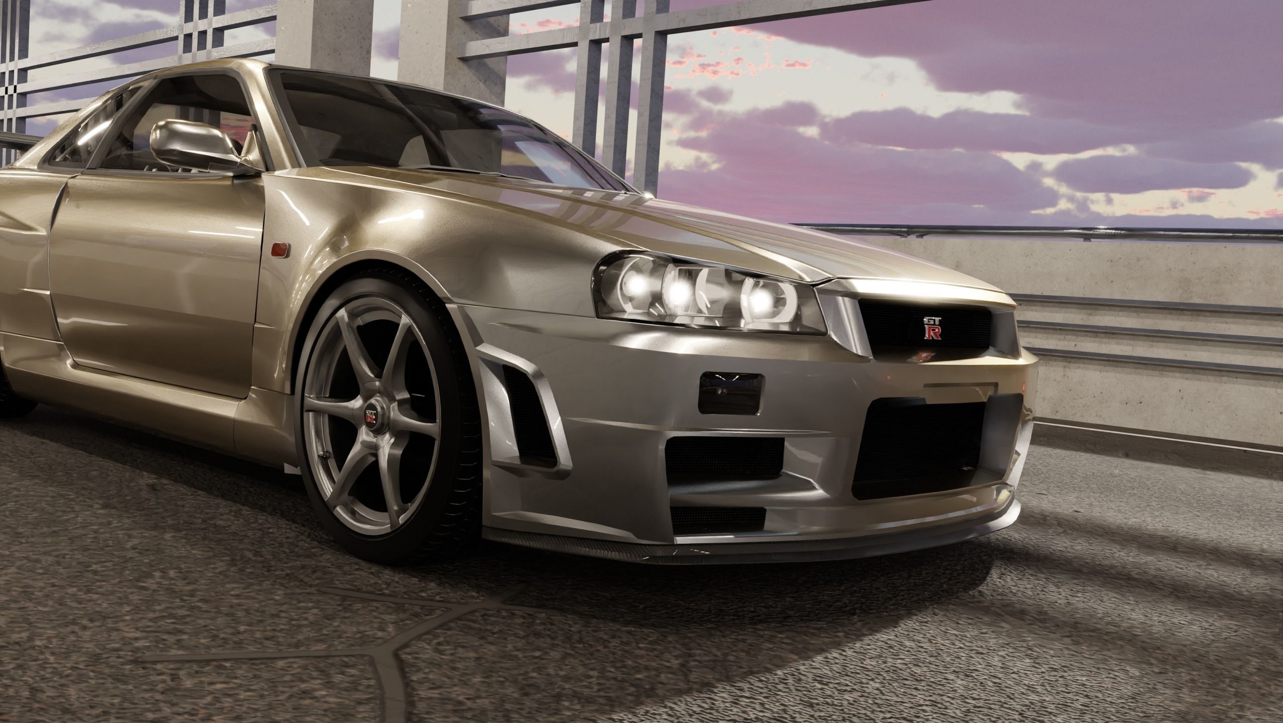 Nissan Skyline GTR R34 3D Model 3D model rigged | CGTrader